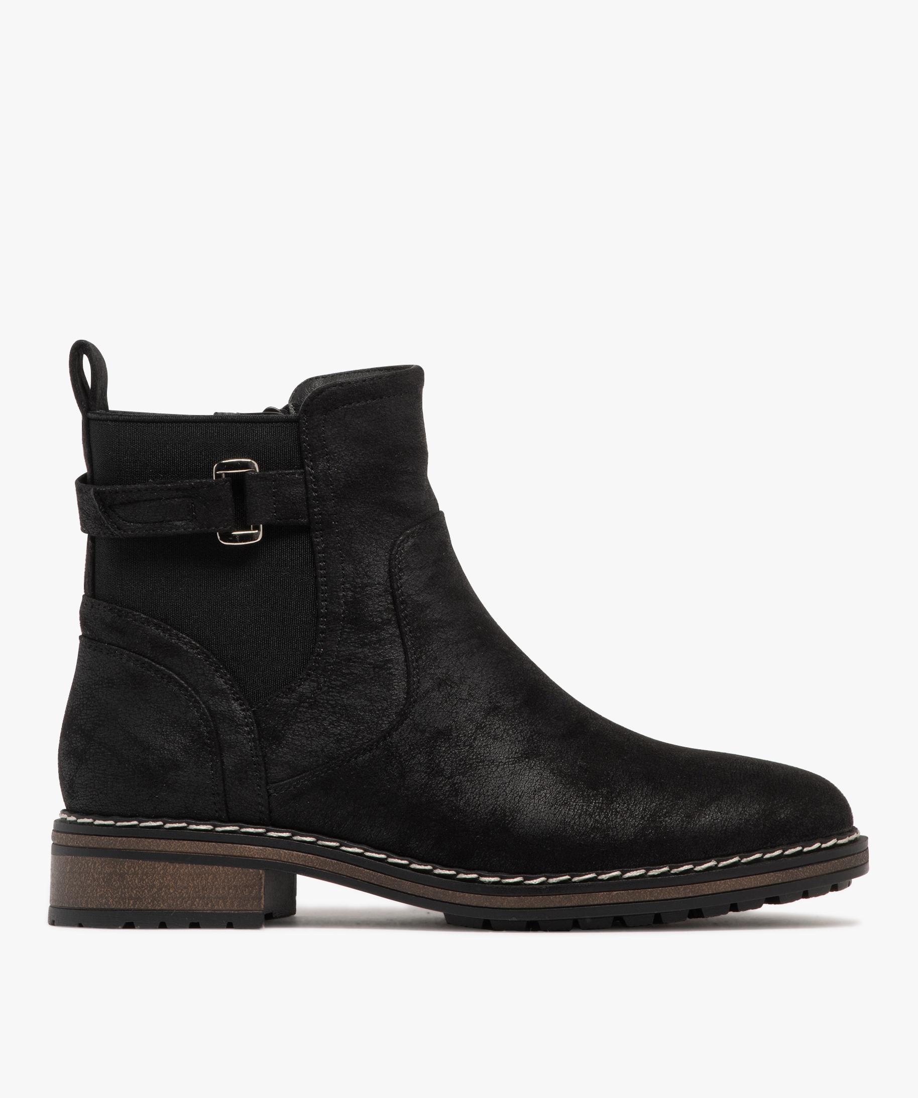 Boots plat avec tige élastique femme noir | GEMO