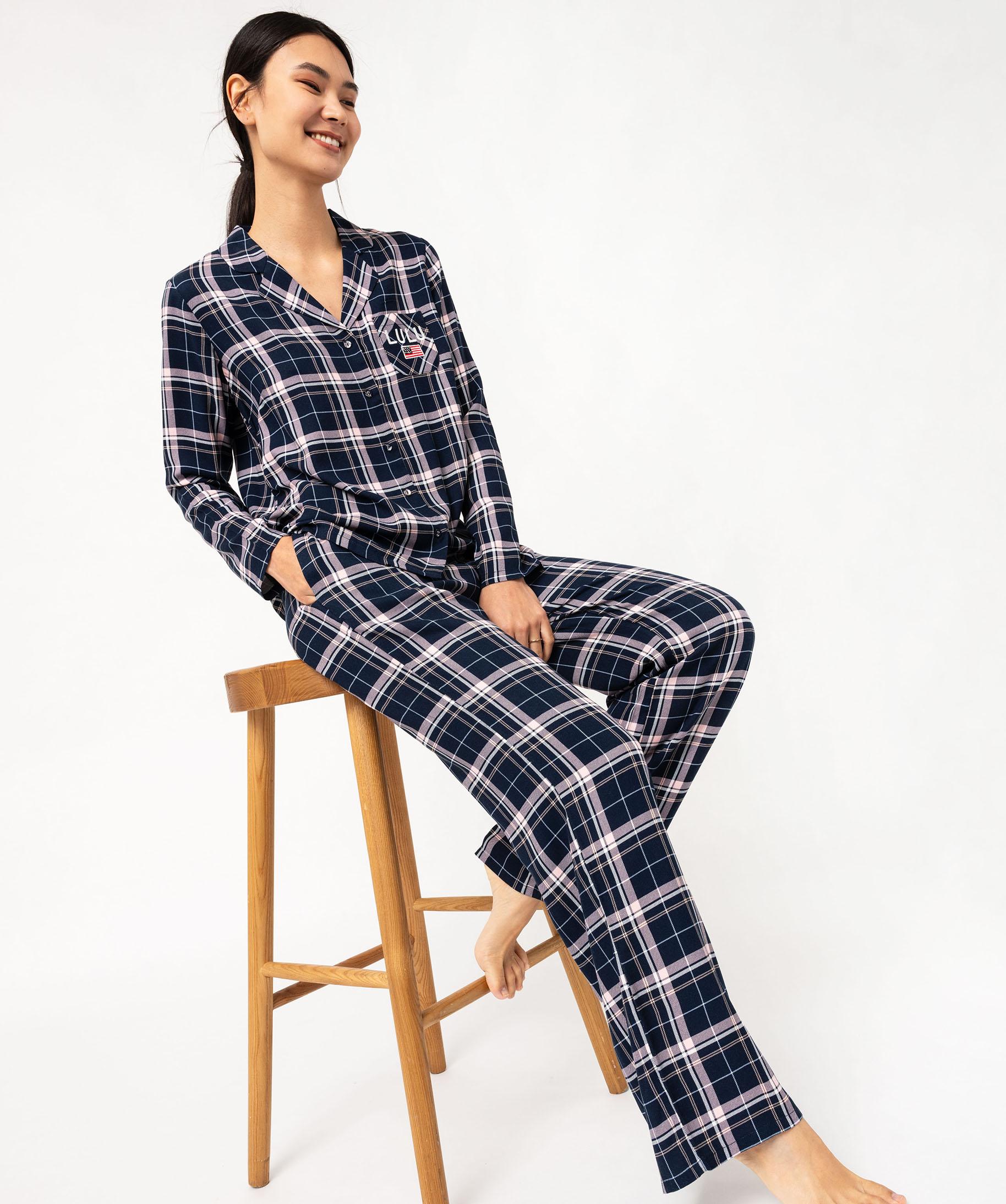 Pyjama à carreaux femme - LuluCastagnette bleu | GEMO