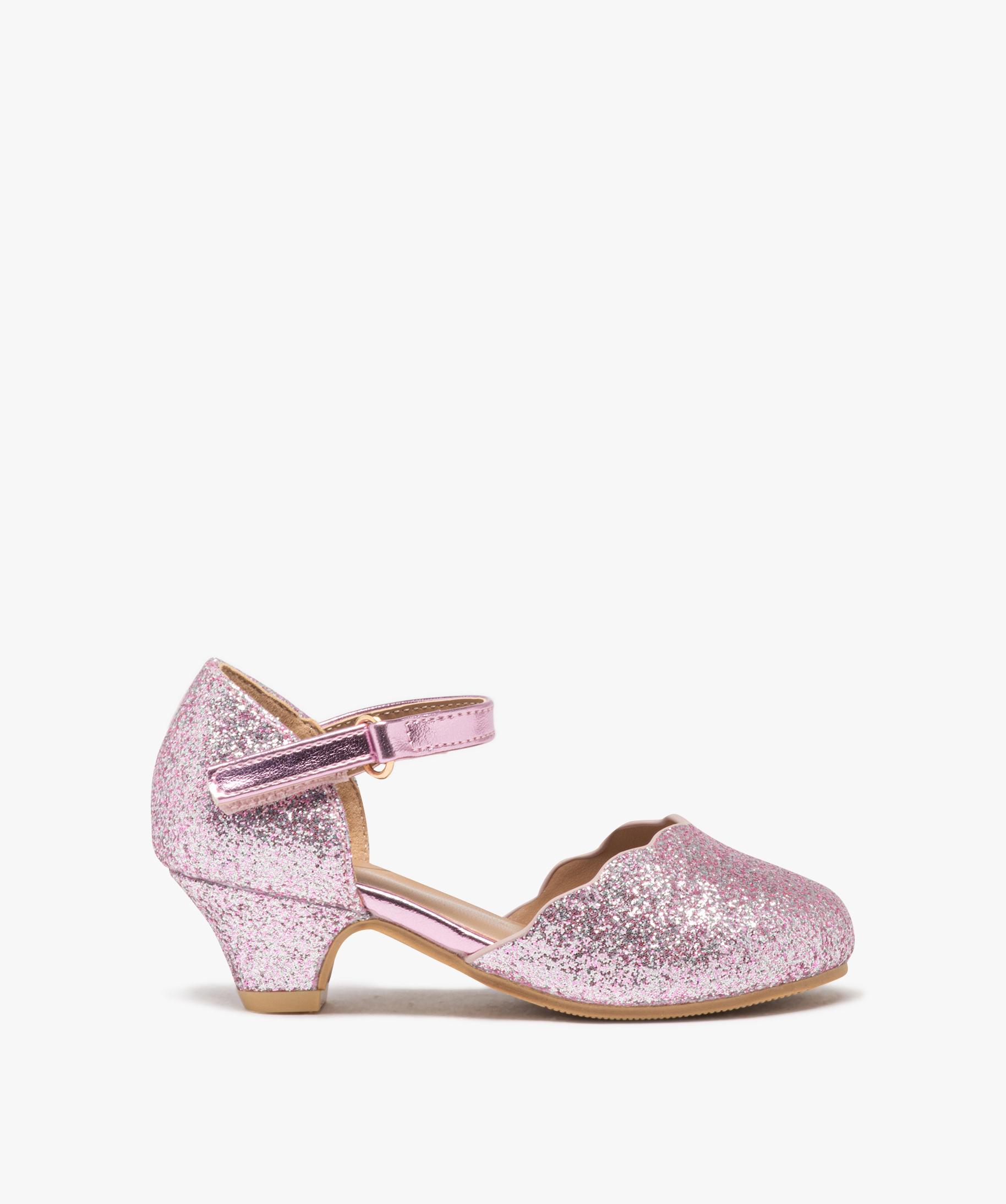 Babies pailletées à petit talon fille rose | GEMO