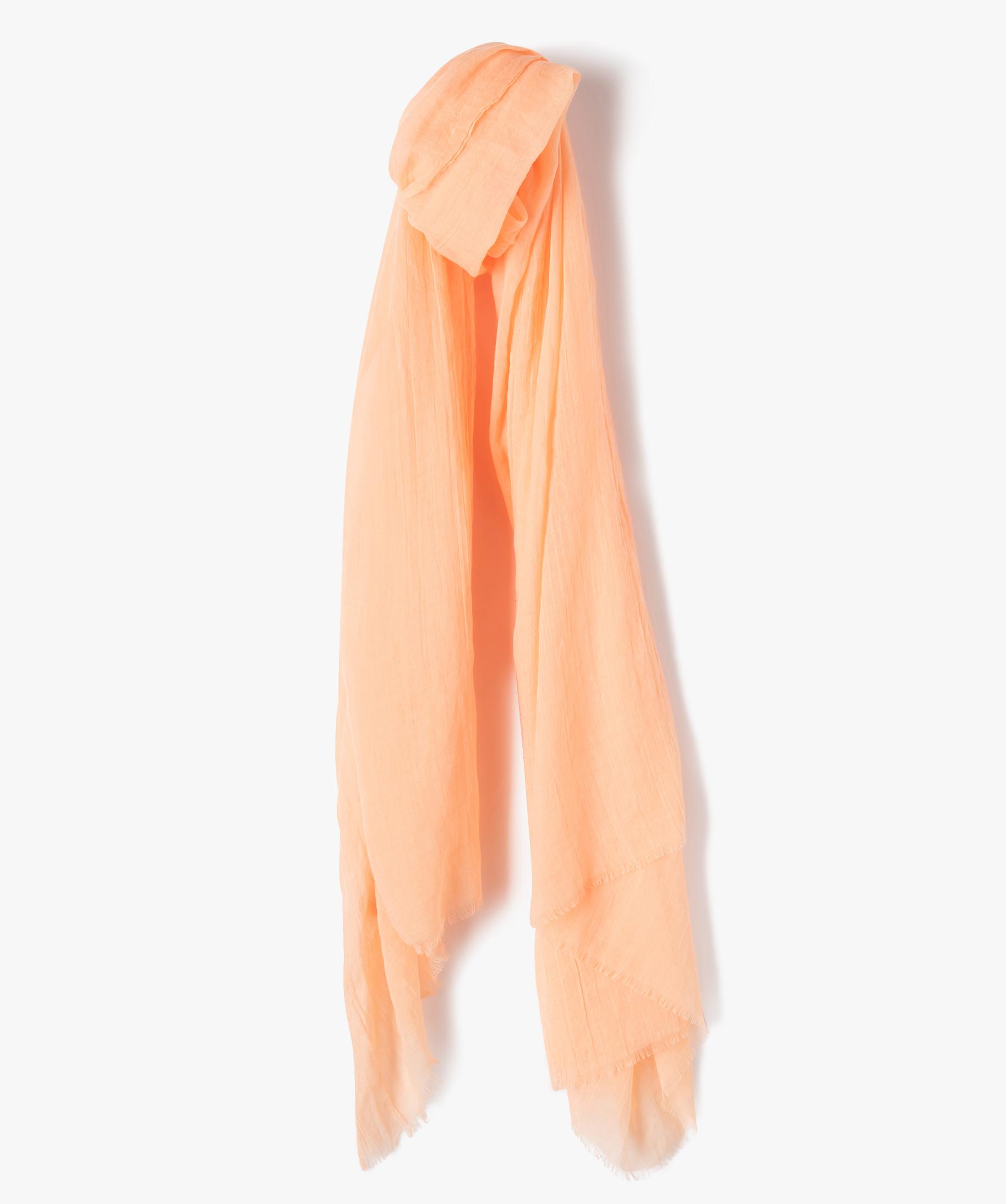 Foulard extra fin en polyester recyclé uni femme orange | GEMO