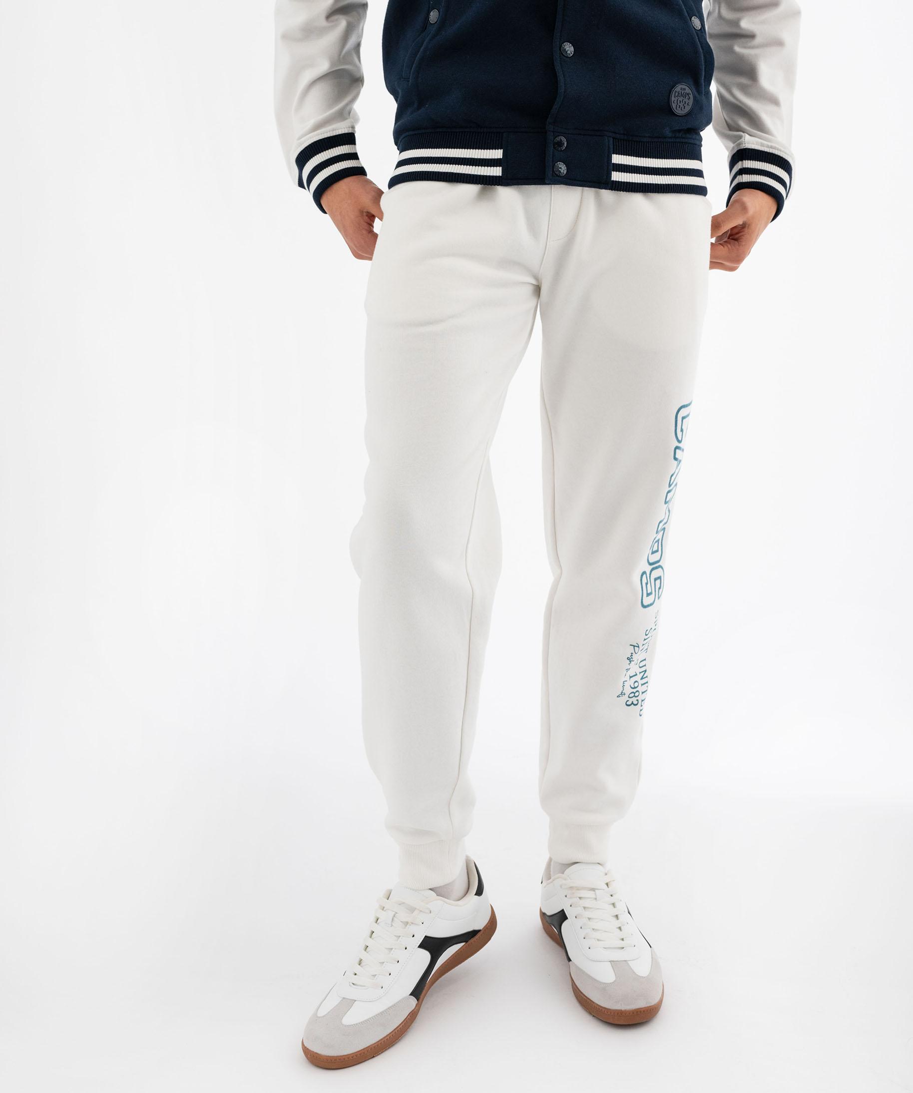 Pantalon de jogging avec inscriptions velours homme - Camps ... blanc ...