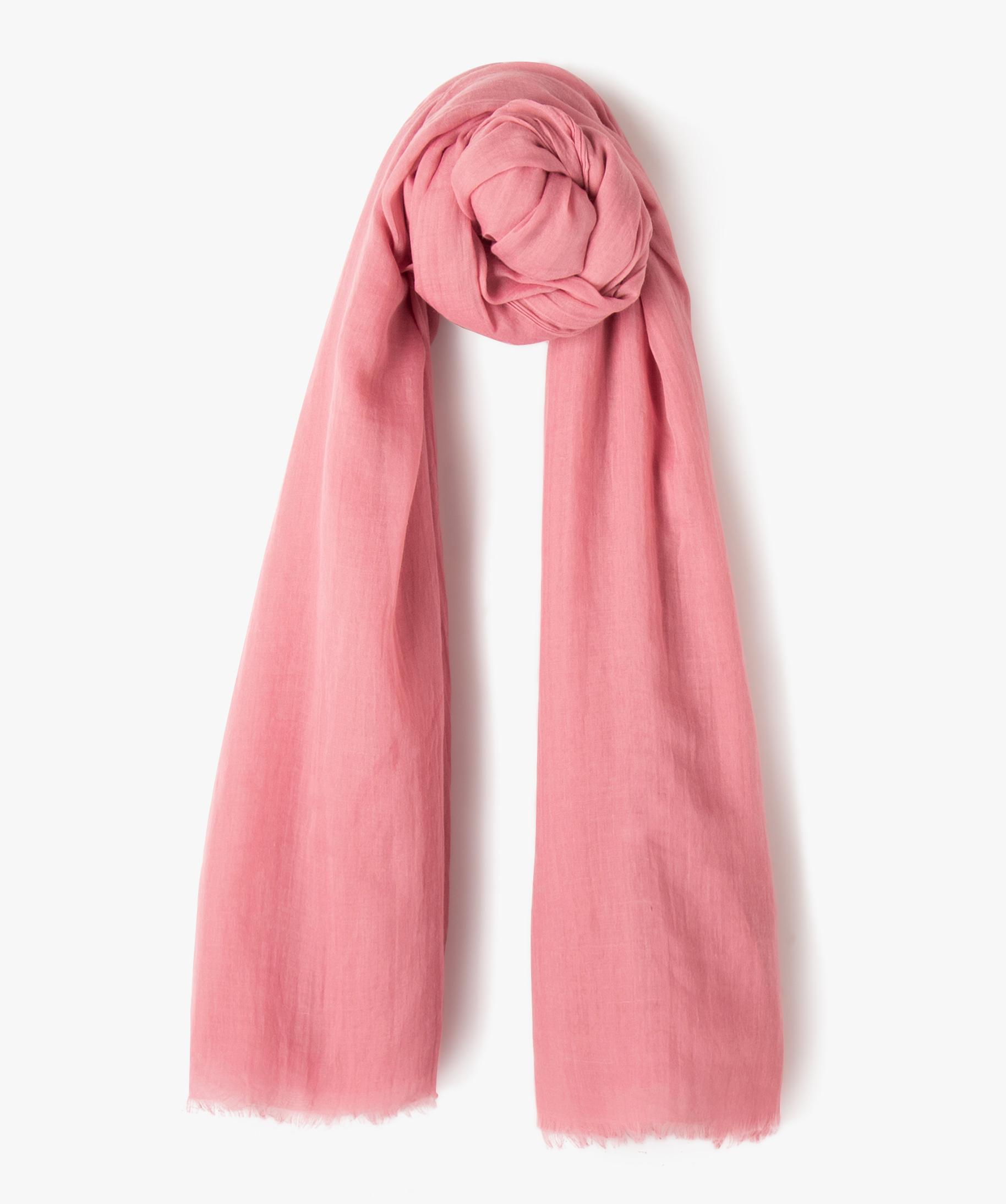 Foulard extra fin en polyester recyclé uni femme rose | GEMO