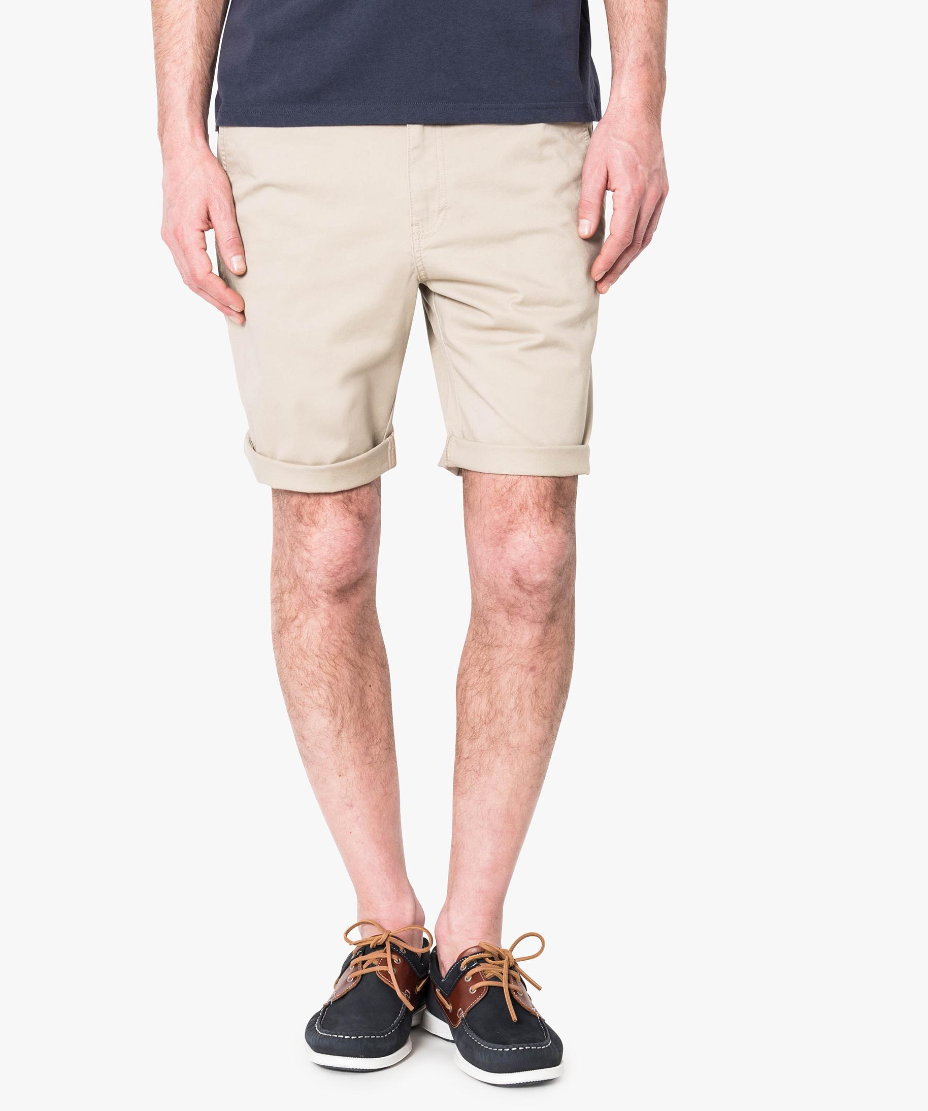 Bermuda homme en toile extensible 5 poches coupe chino beige | GEMO