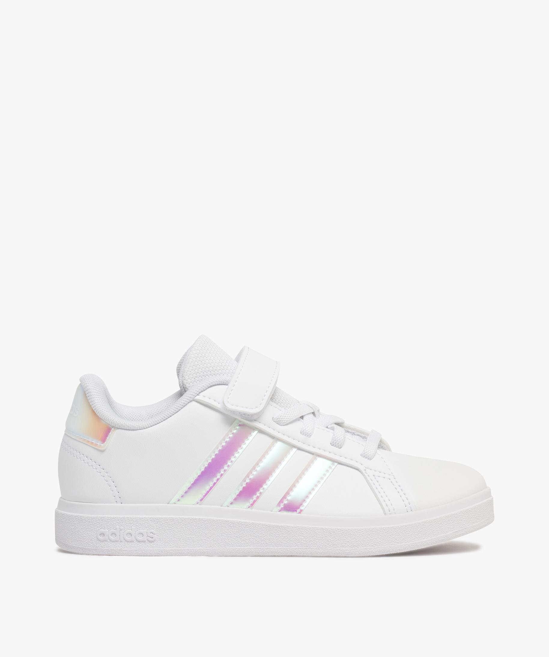 Baskets à scratch fille avec bandes contrastantes - Adidas ... blanc | GEMO