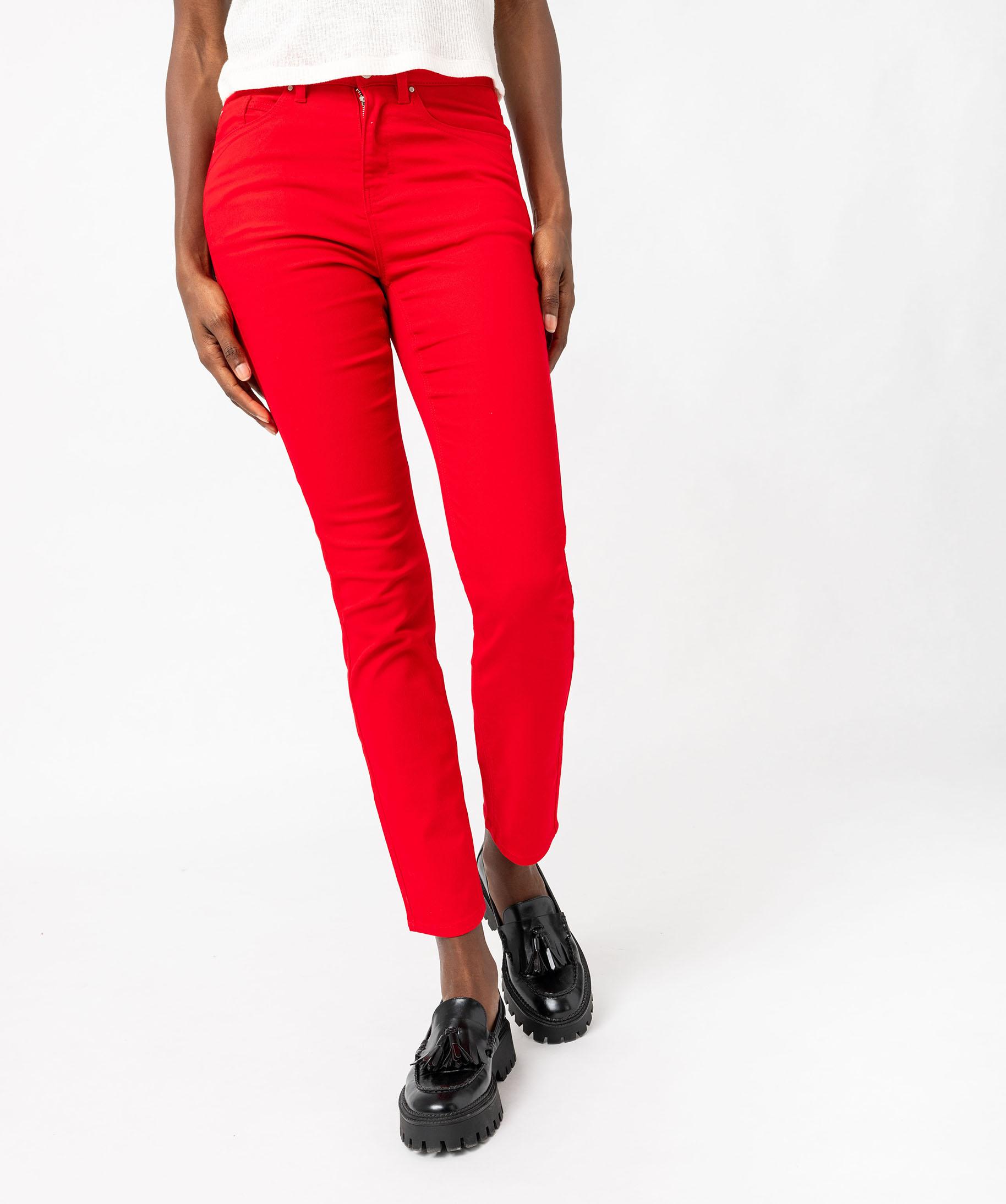 Pantalon coupe Regular taille normale femme rouge | GEMO