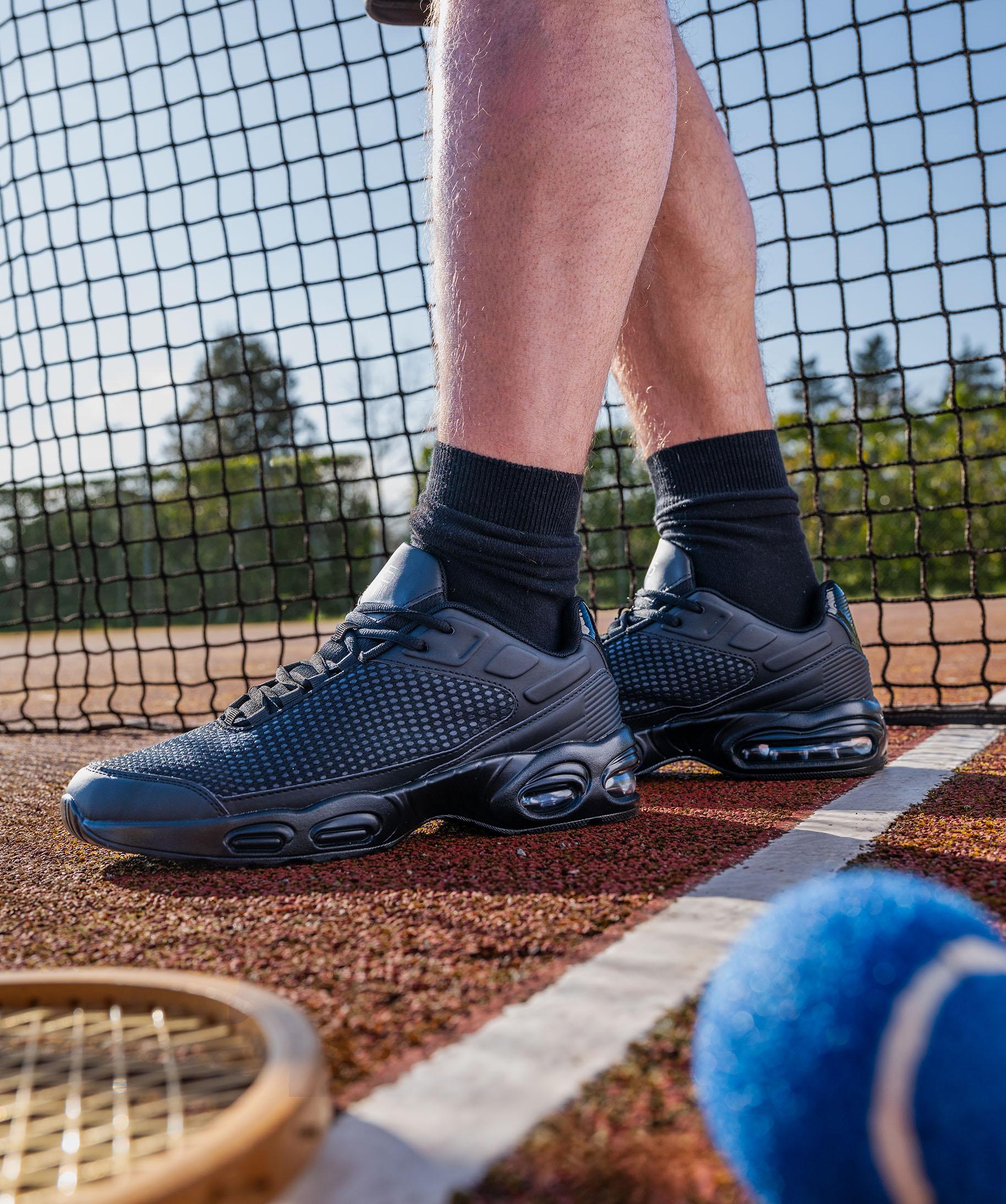 Baskets running en mesh renforcé avec semelle à bulle d'ai... noir | GEMO