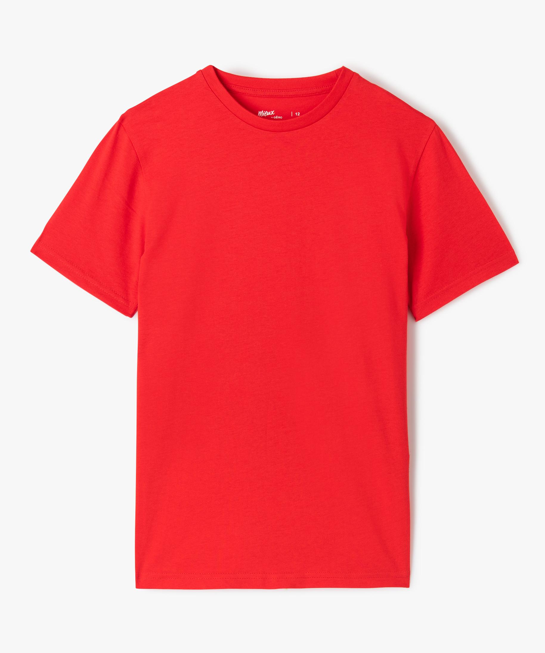 Tee-shirt à manches courtes uni garçon rouge | GEMO