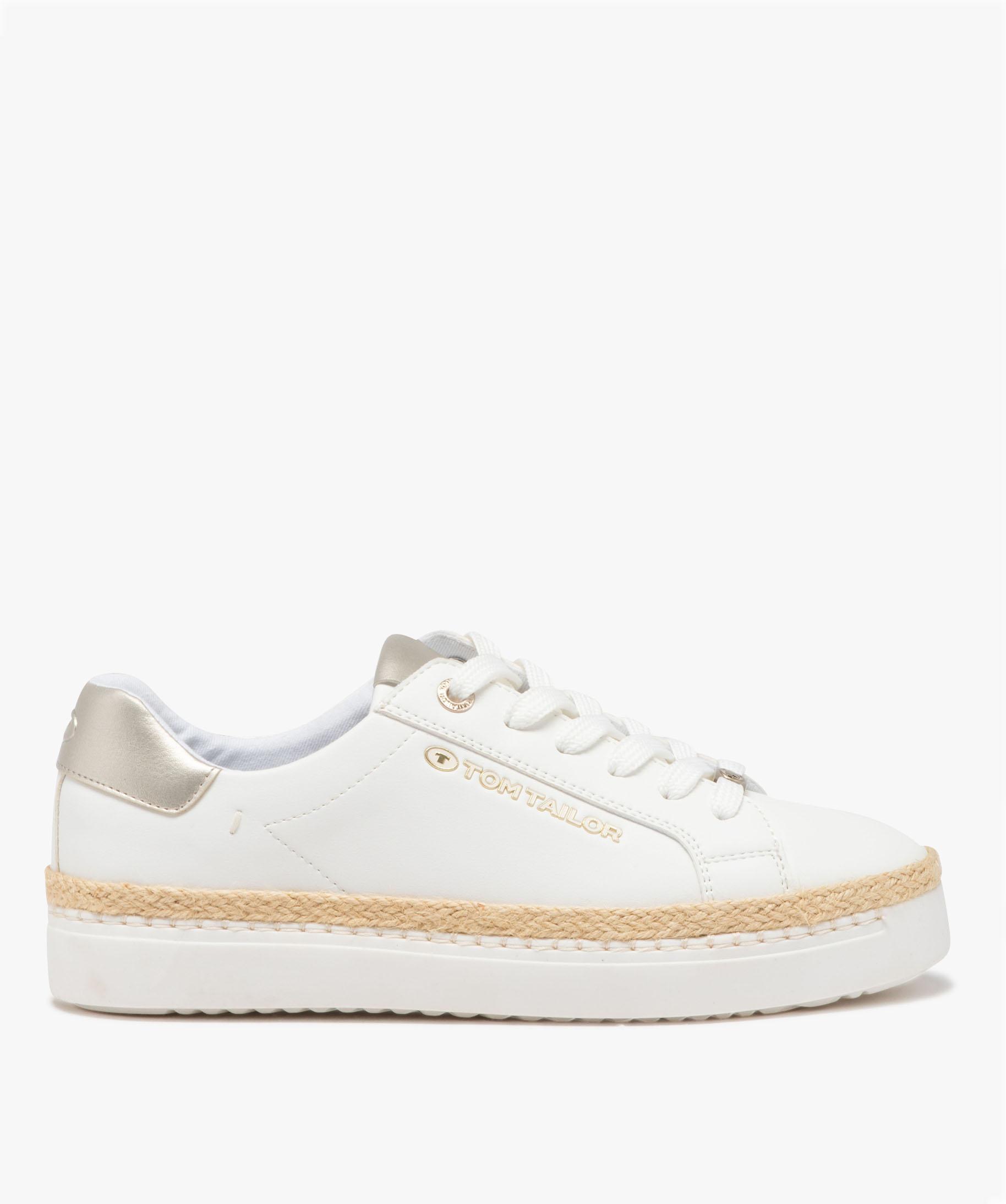 Baskets femme unies avec liseré corde contrastant - Tom Tailor blanc | GEMO