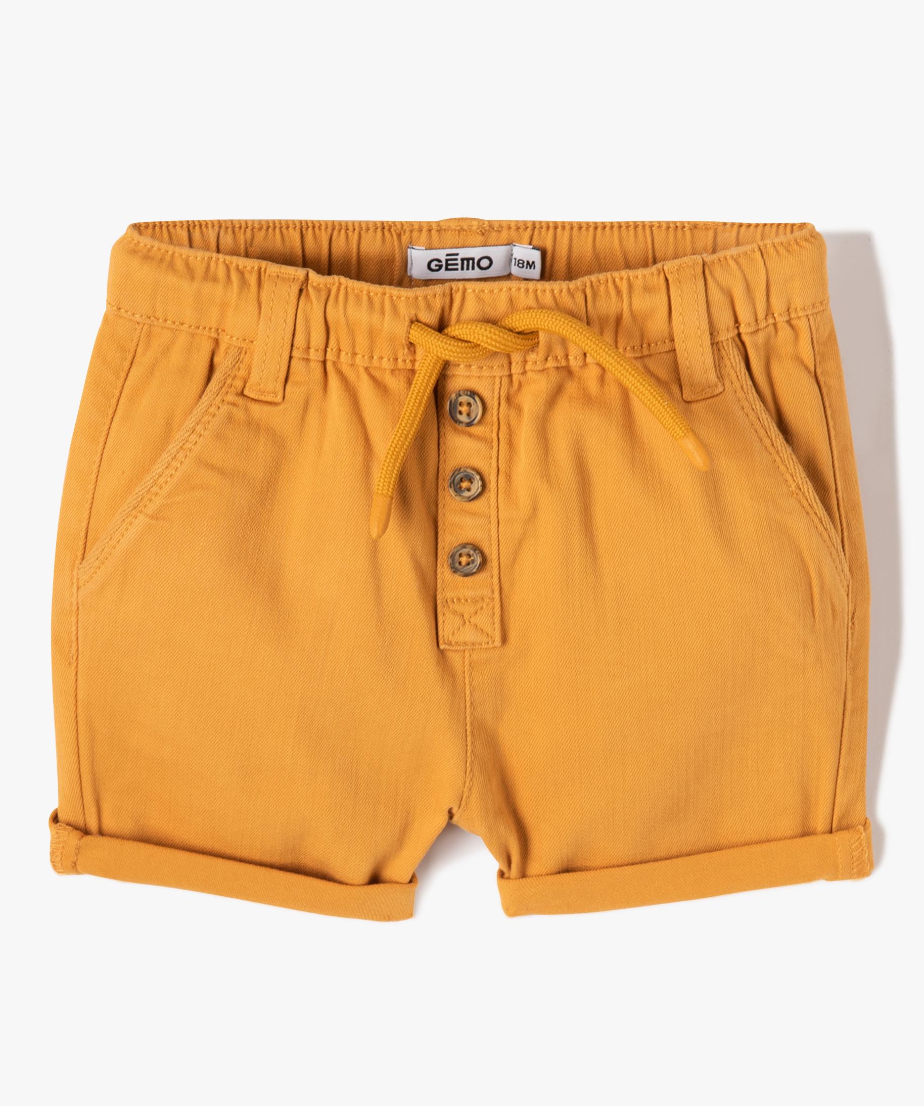 Short bébé garçon en denim coloré camel | GEMO