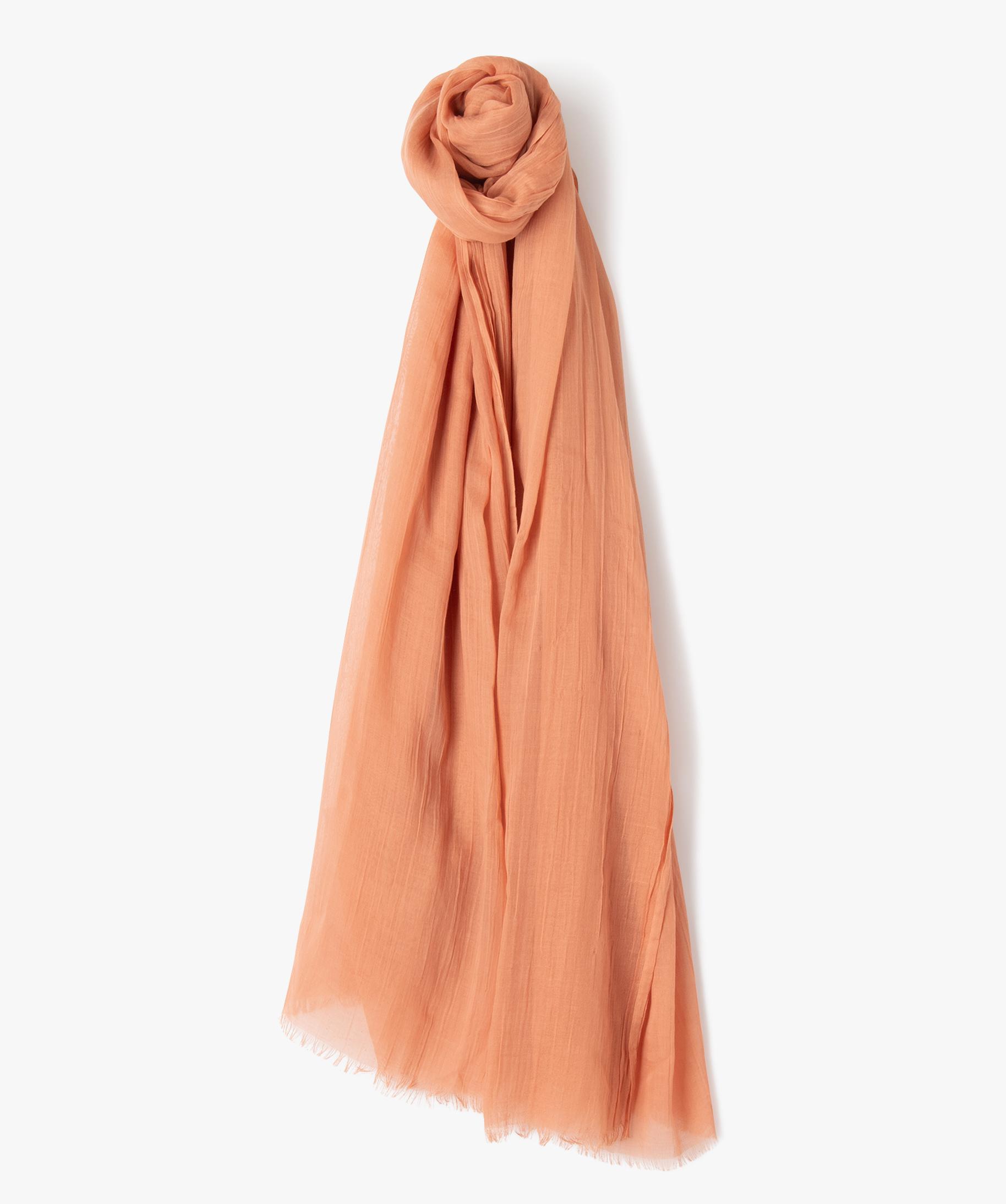 Foulard extra fin en polyester recyclé uni femme orange vif | GEMO