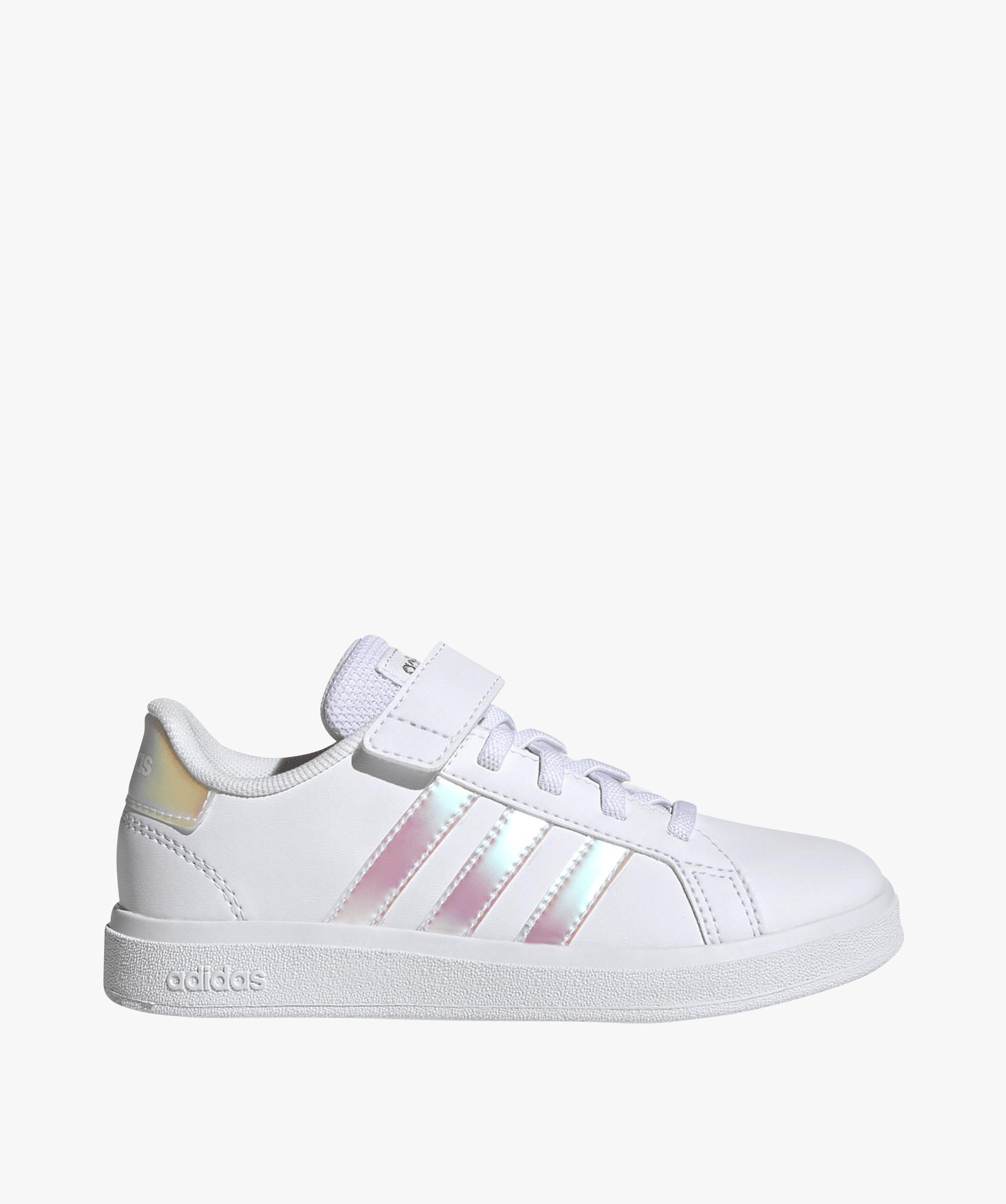 Baskets à scratch fille avec bandes contrastantes - Adidas ... blanc | GEMO