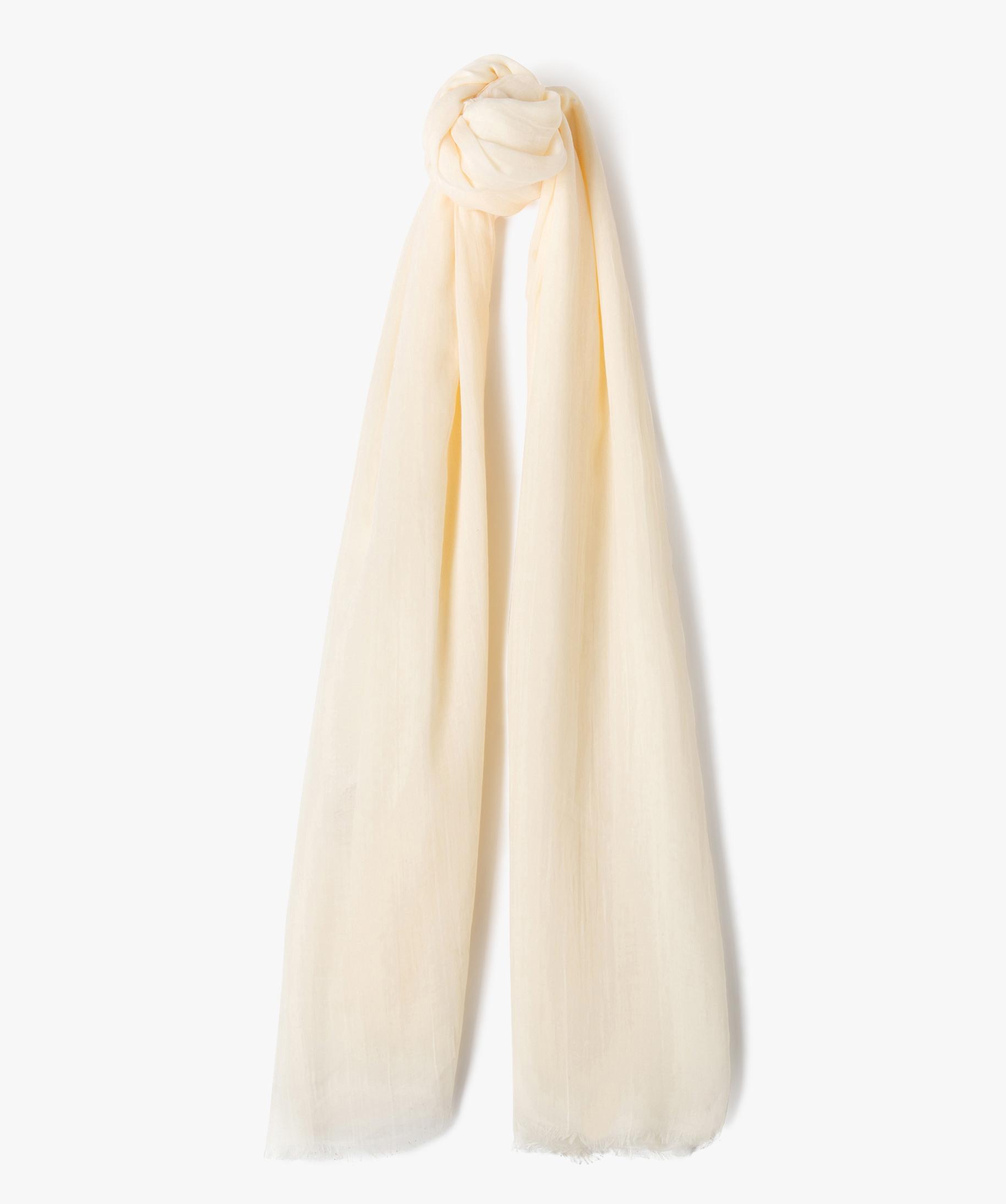 Foulard extra fin en polyester recyclé uni femme jaune chine | GEMO