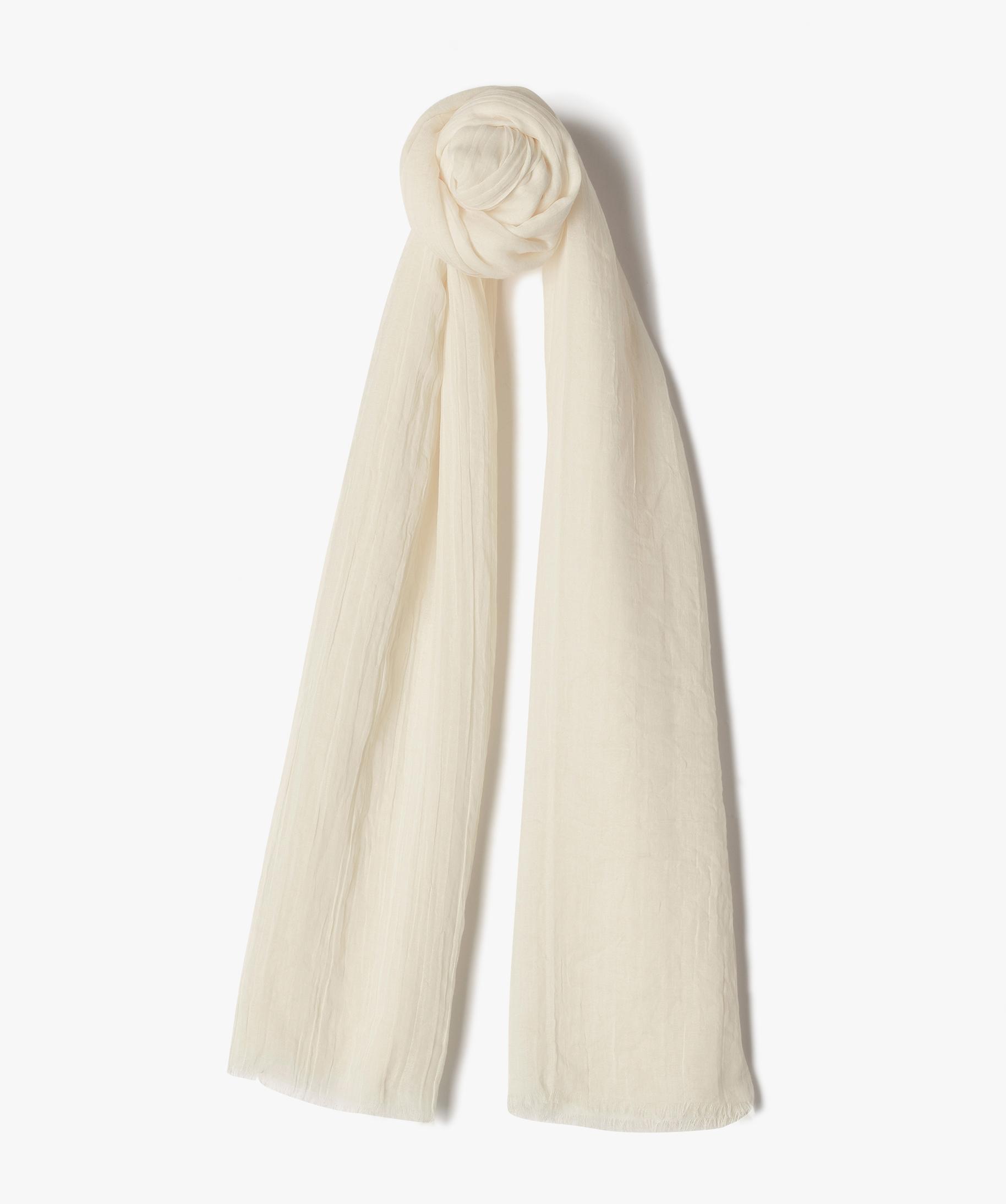 Foulard extra fin en polyester recyclé uni femme beige | GEMO