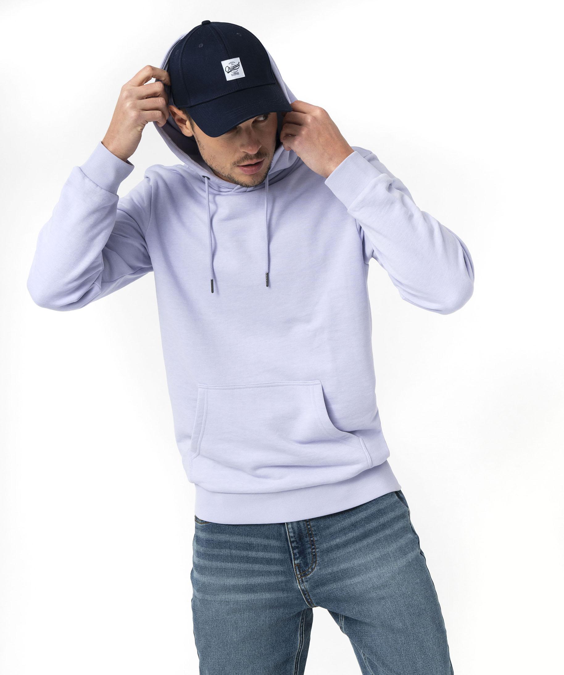 Sweat à capuche non molletonné homme violet clair | GEMO