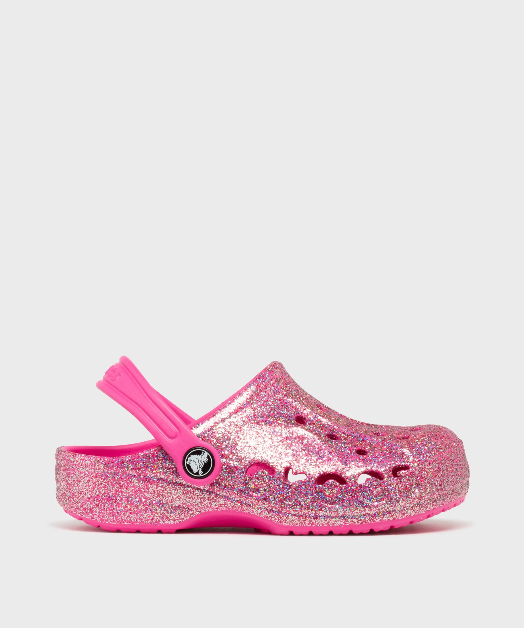 Sabots souples pailletés dessus perforé fille - Crocs rose vif | GEMO