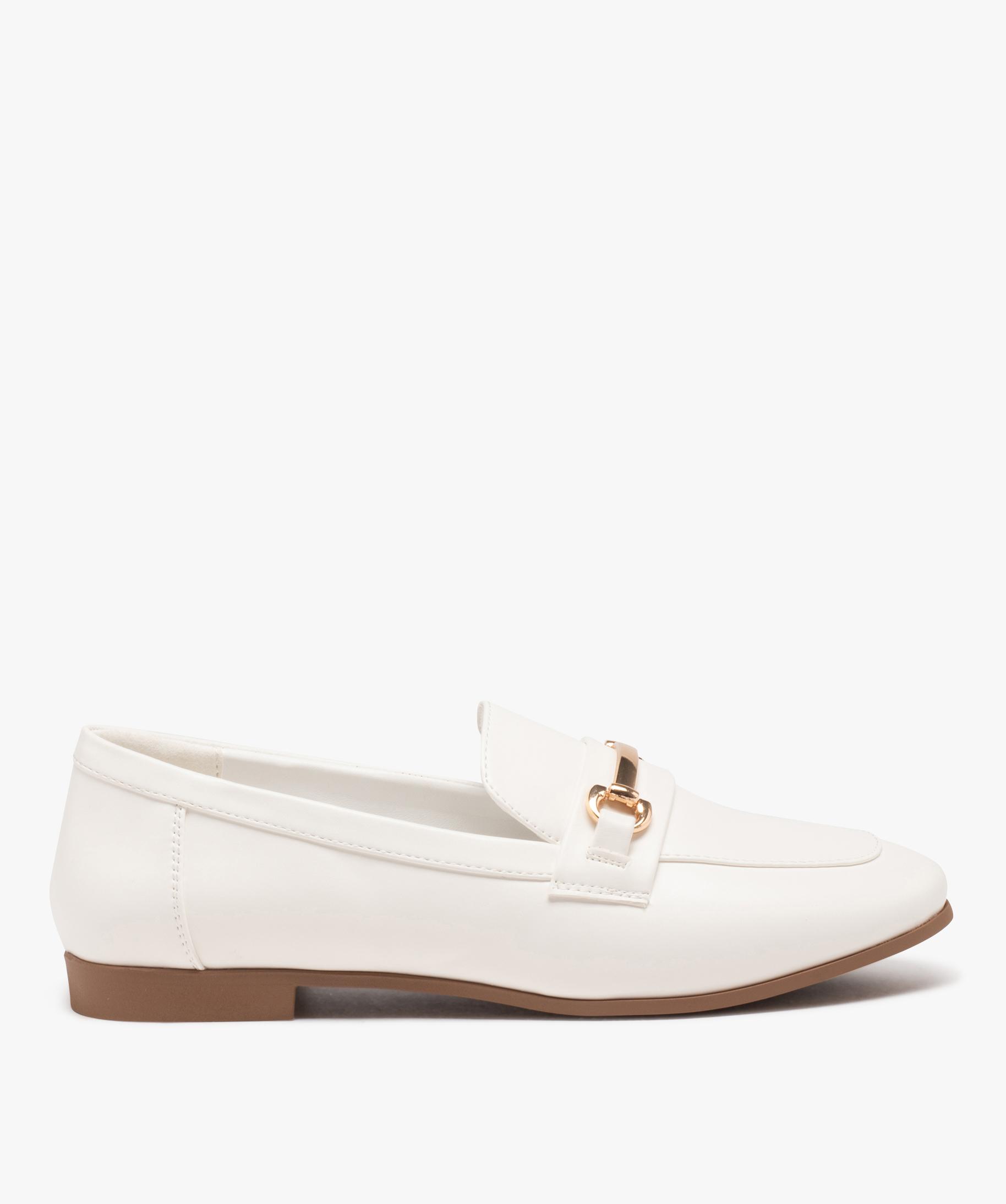 Mocassins femme unis à bijou style classique blanc | GEMO