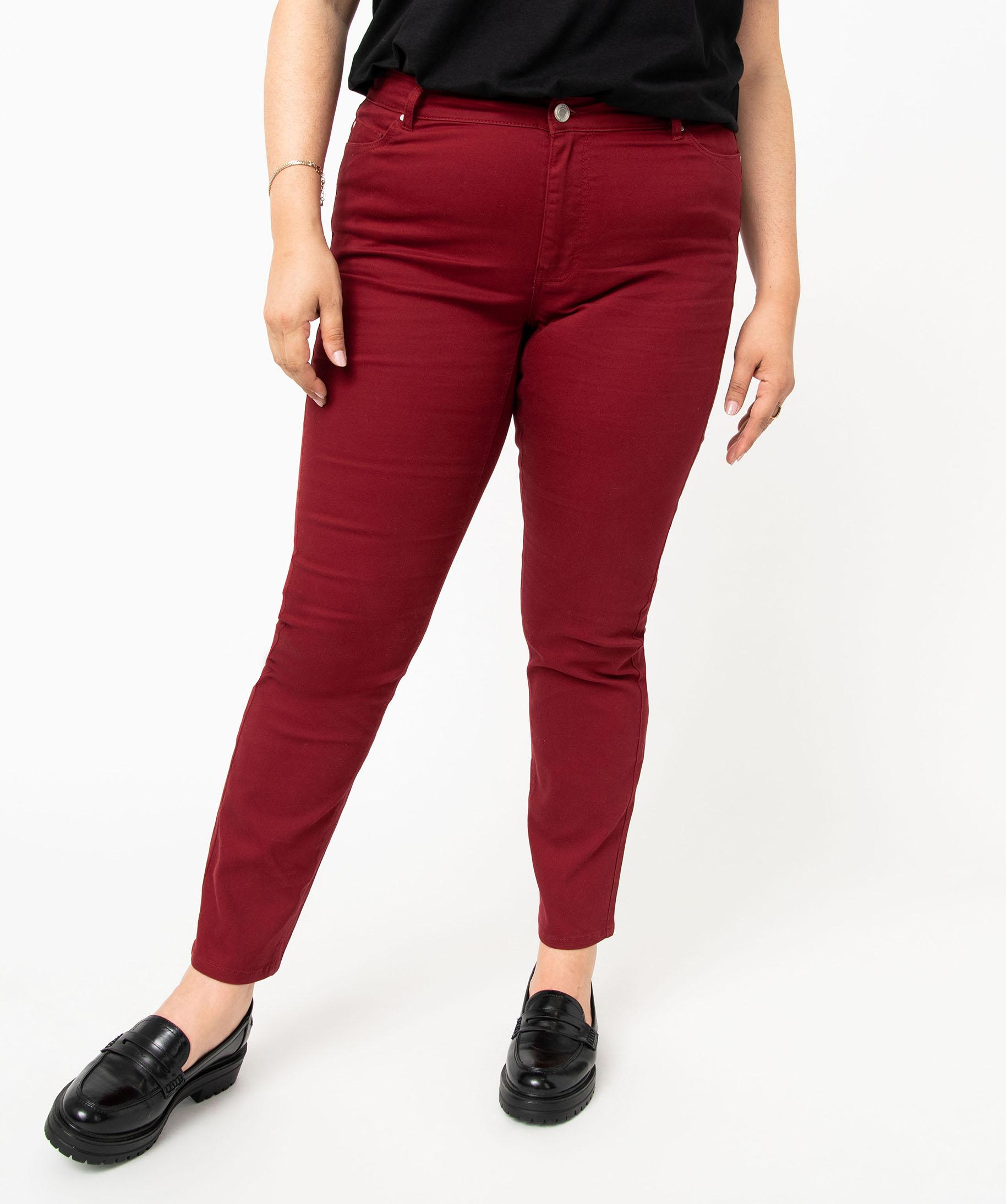 Pantalon coupe Regular femme grande taille rouge fonce | GEMO