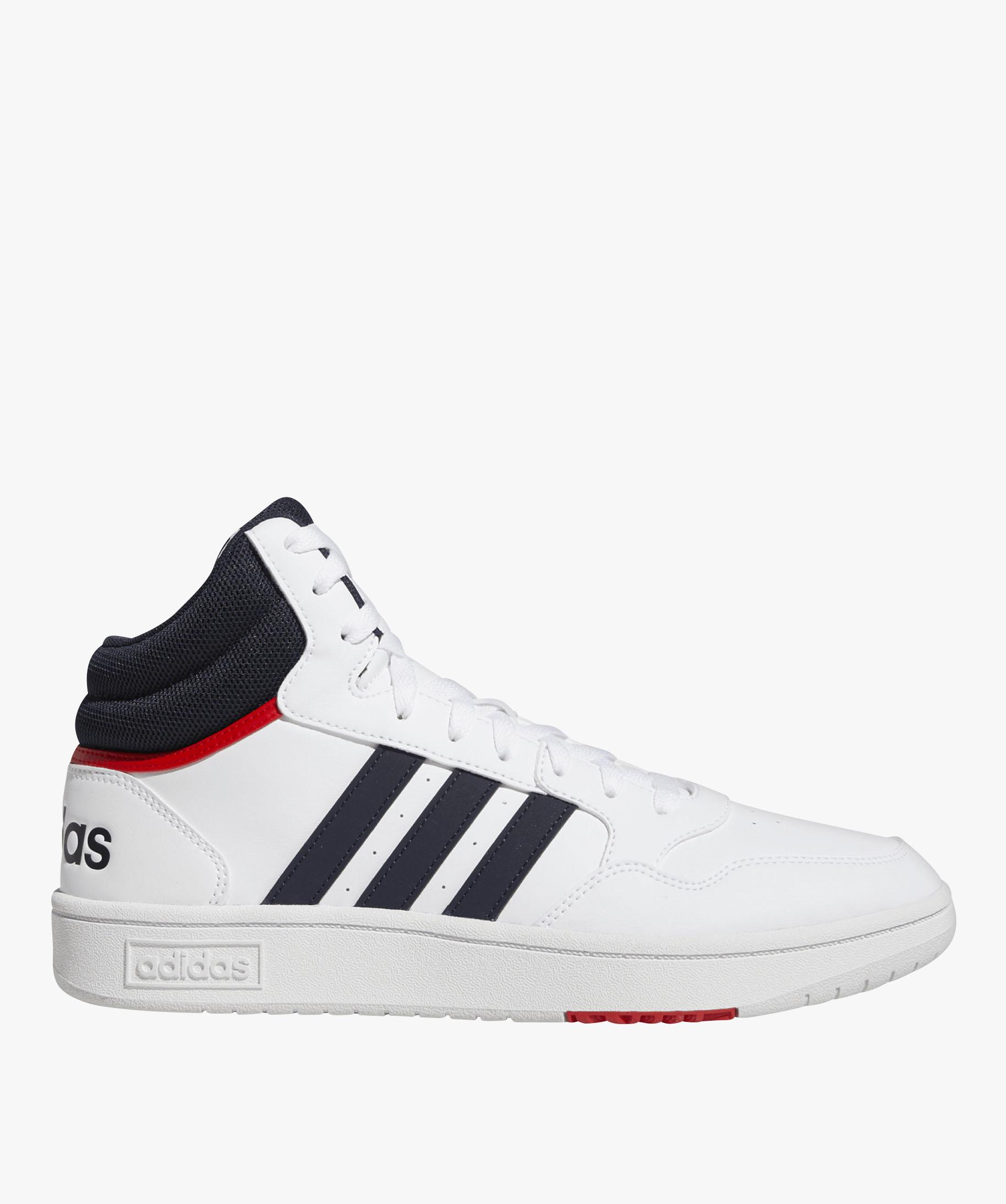 Baskets homme mid-cut Hoops à lacets - Adidas blanc | GEMO