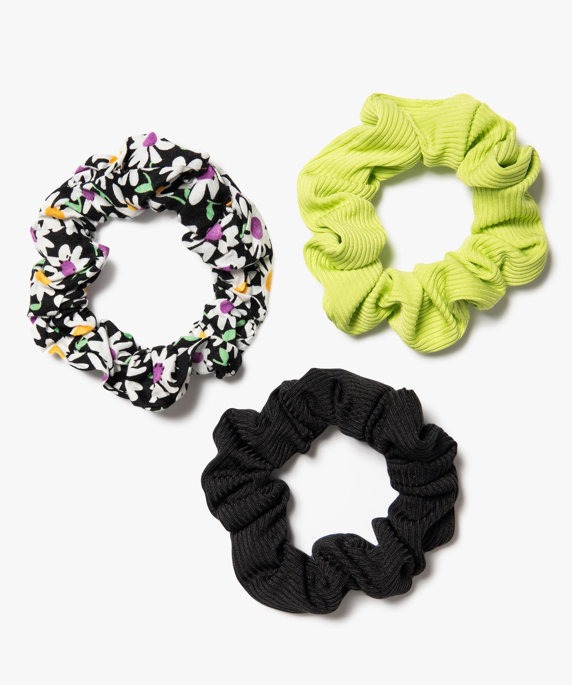 Chouchous pour les cheveux femme unis et fleuris (lot de 3) col assor ...