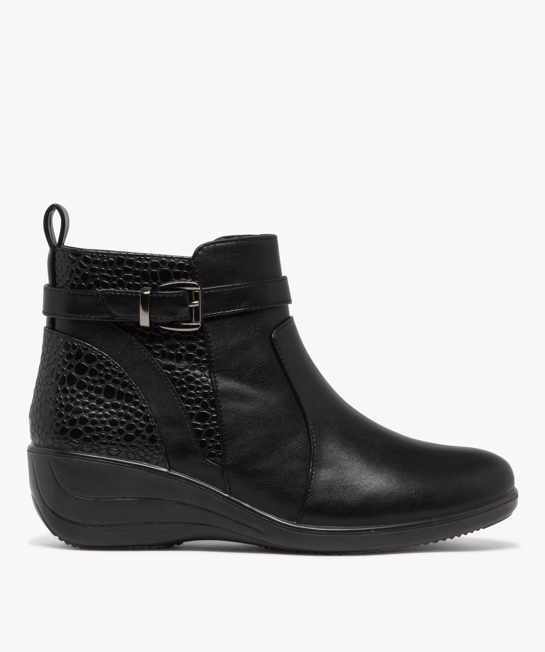 Boots confort avec talon compensé femme noir | GEMO