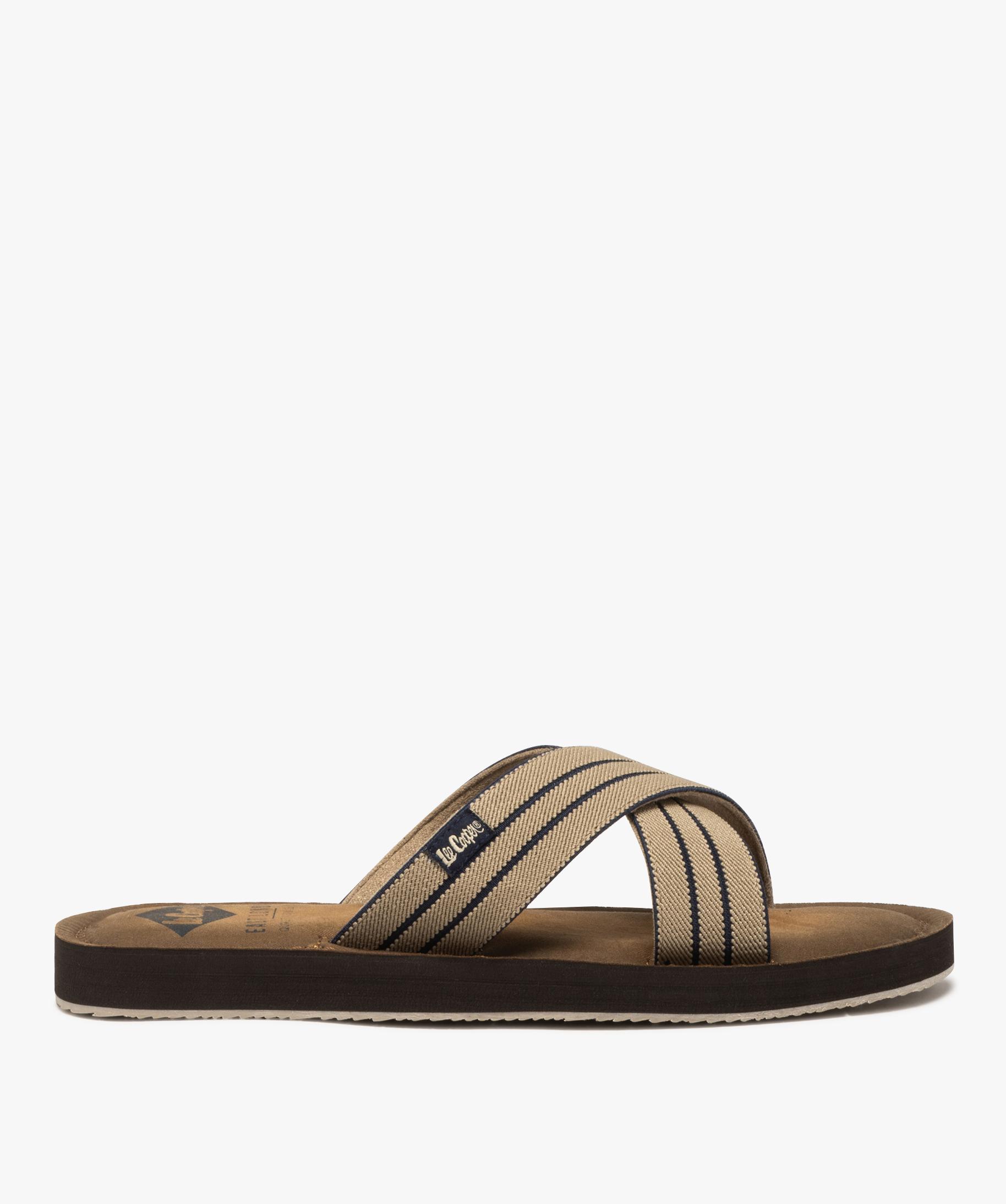 Mules homme à brides croisées en mesh - Lee Cooper beige | GEMO