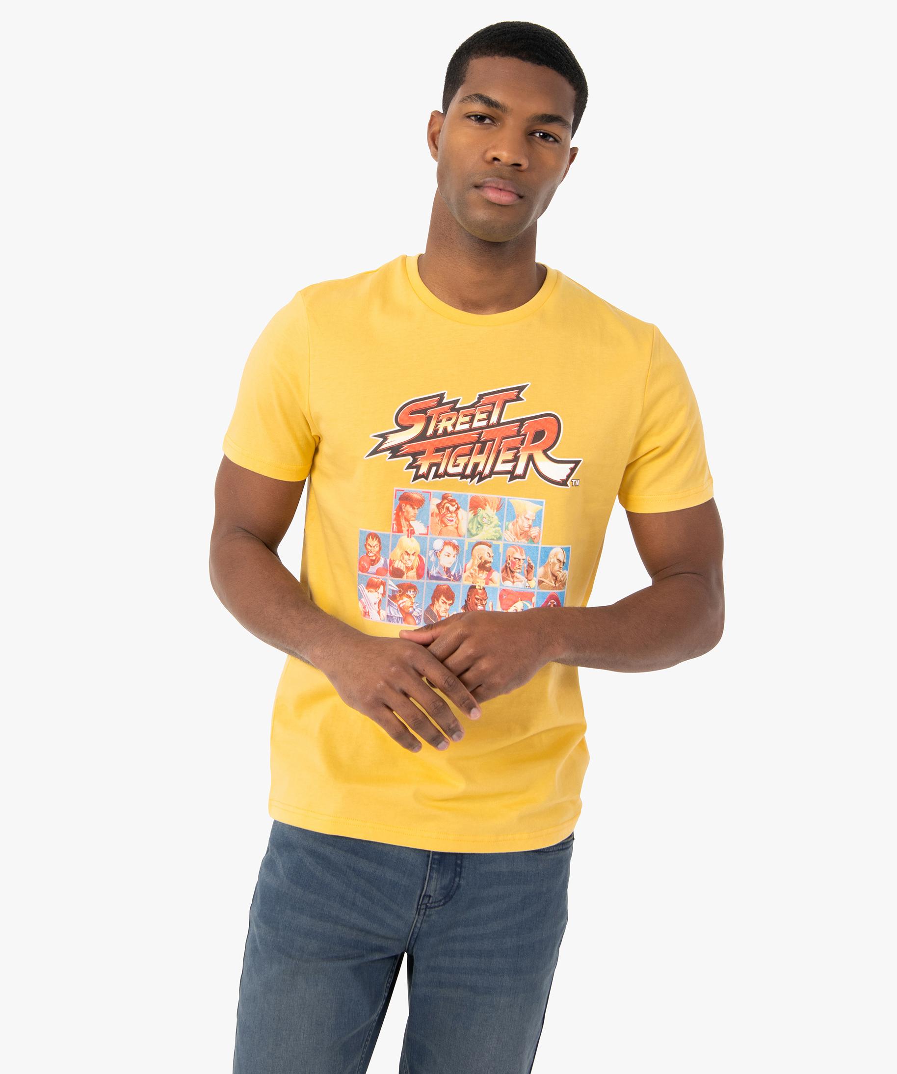 Tee-shirt homme avec motif XXL – Street Fighter jaune | GEMO