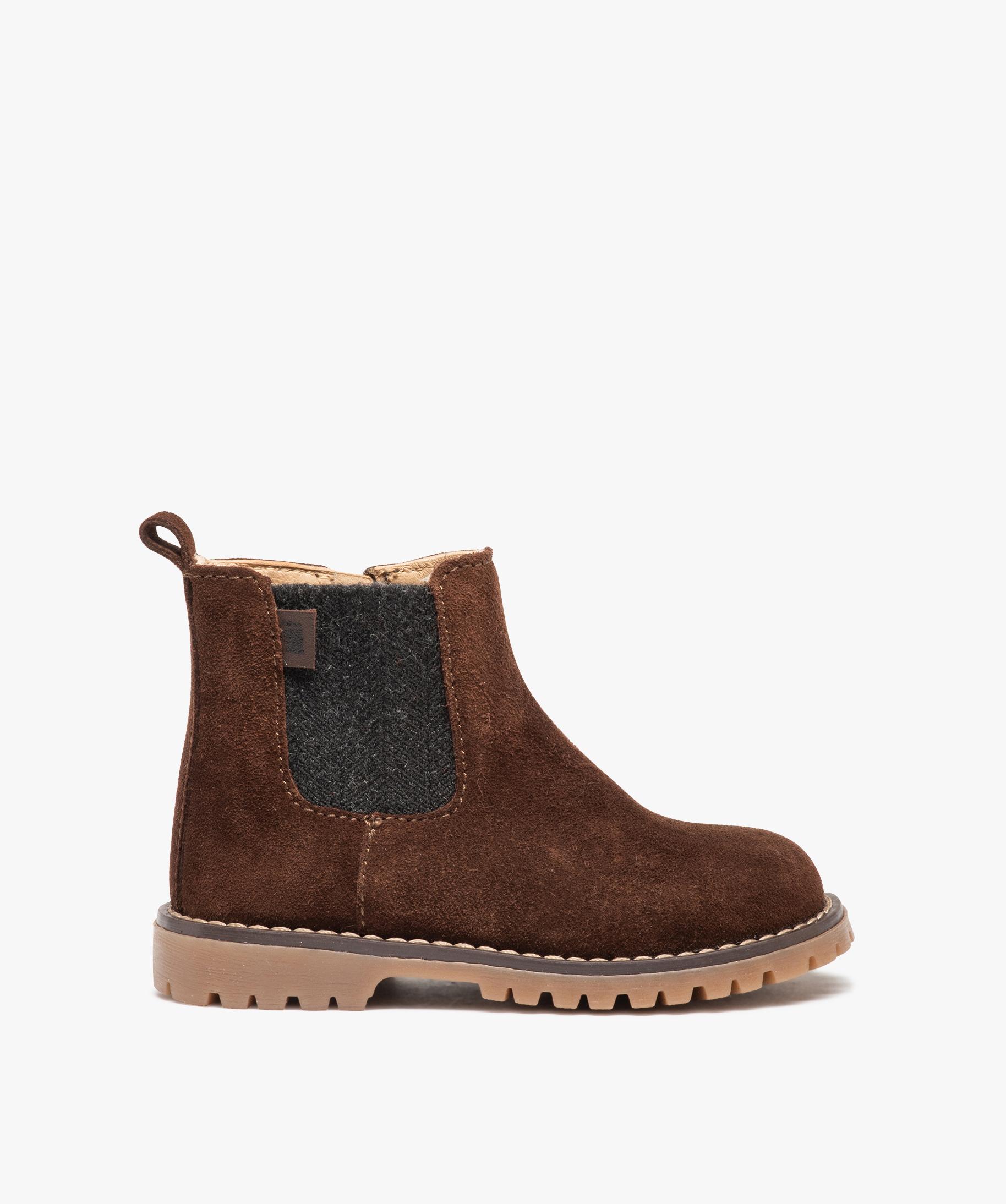Boots bébé garçon style Chelsea dessus cuir – NA! marron | GEMO
