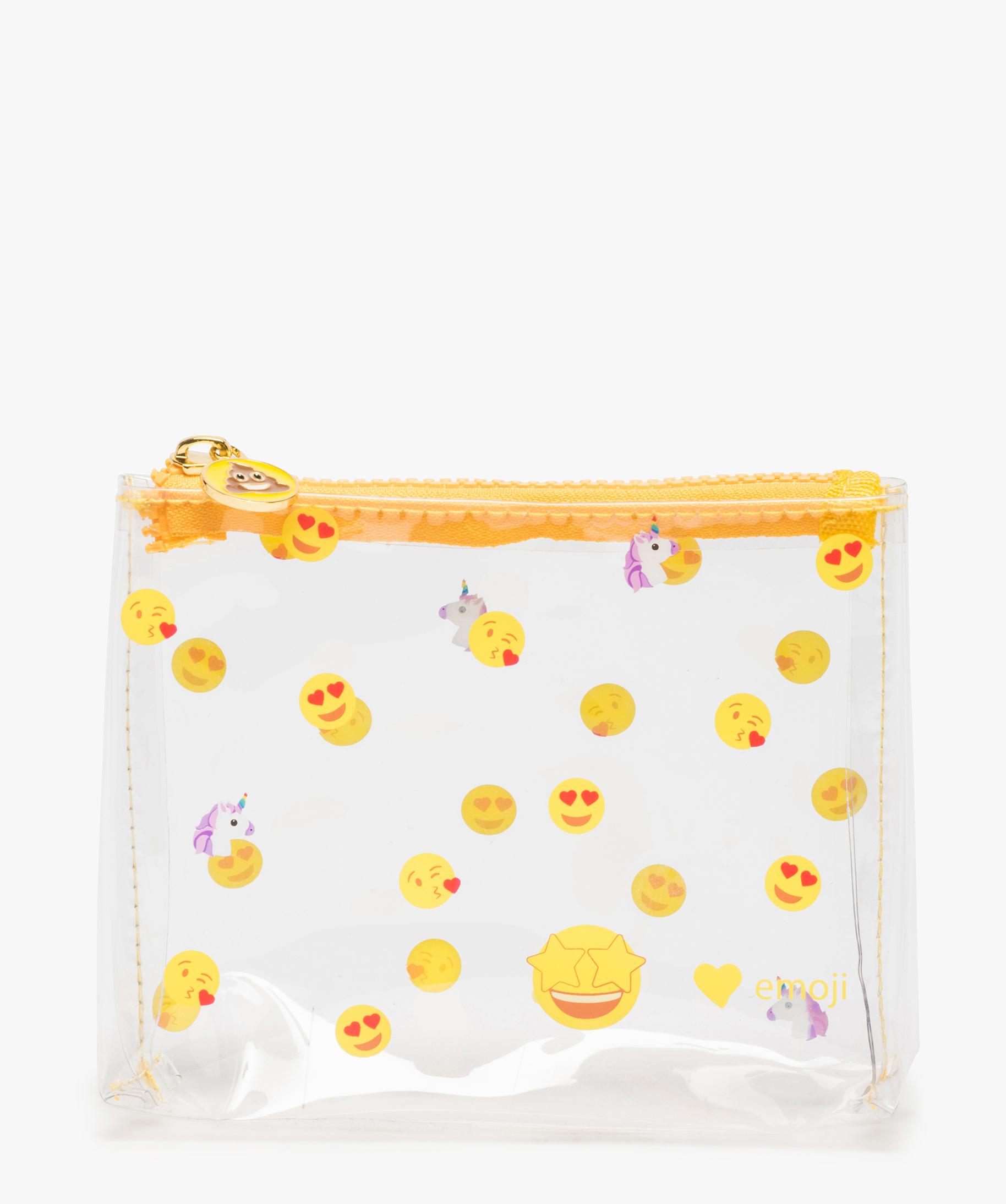Pochette fille transparente imprimé - Emoji jaune | GEMO