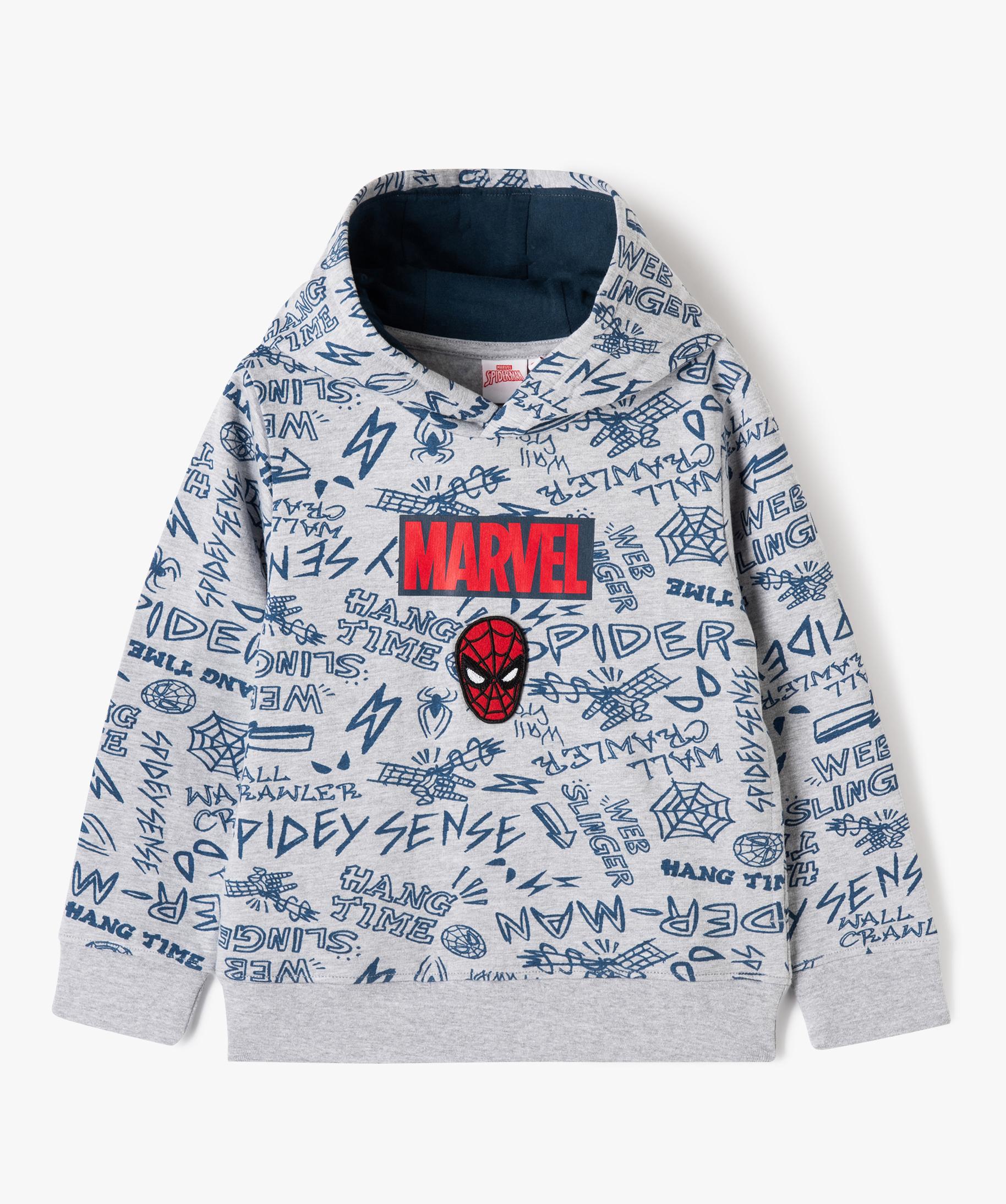 Sweat à capuche avec motif Spiderman garçon - Marvel gris | GEMO