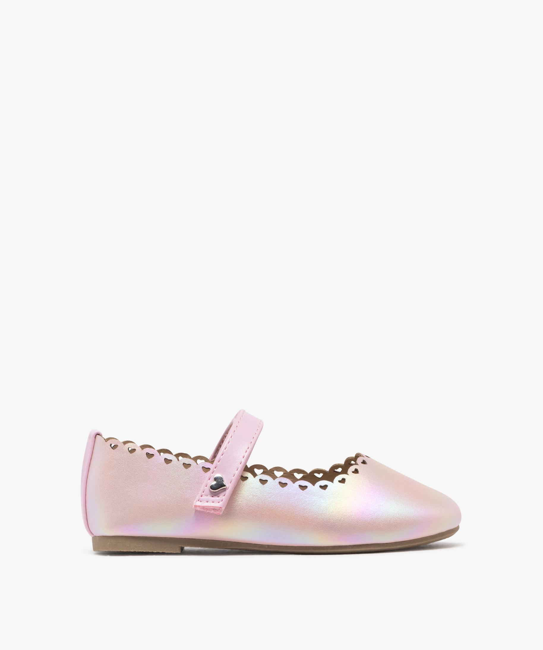Ballerines irisées à bride scratch fille rose | GEMO