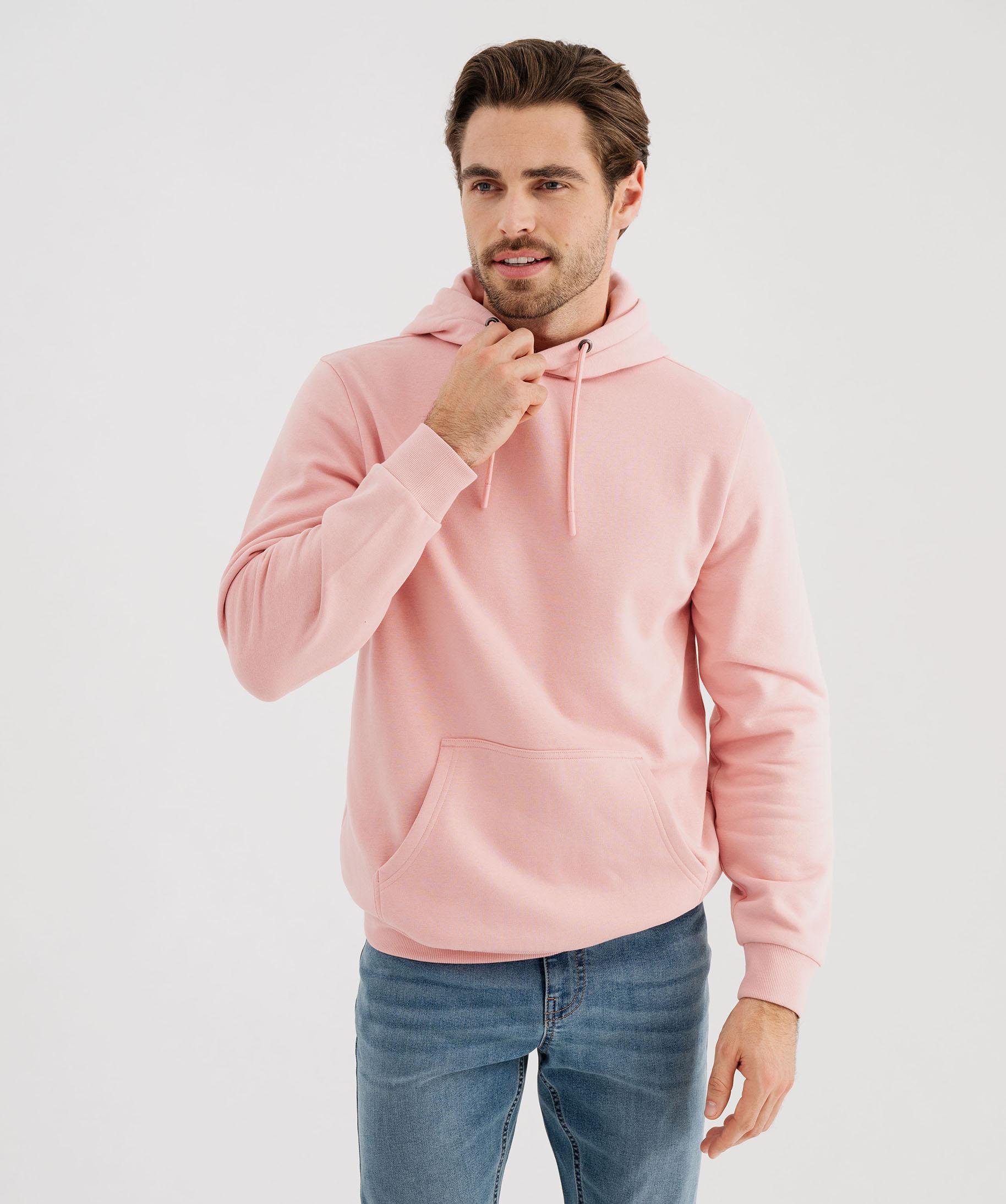 Sweat à capuche intérieur molletonné homme rose pale | GEMO