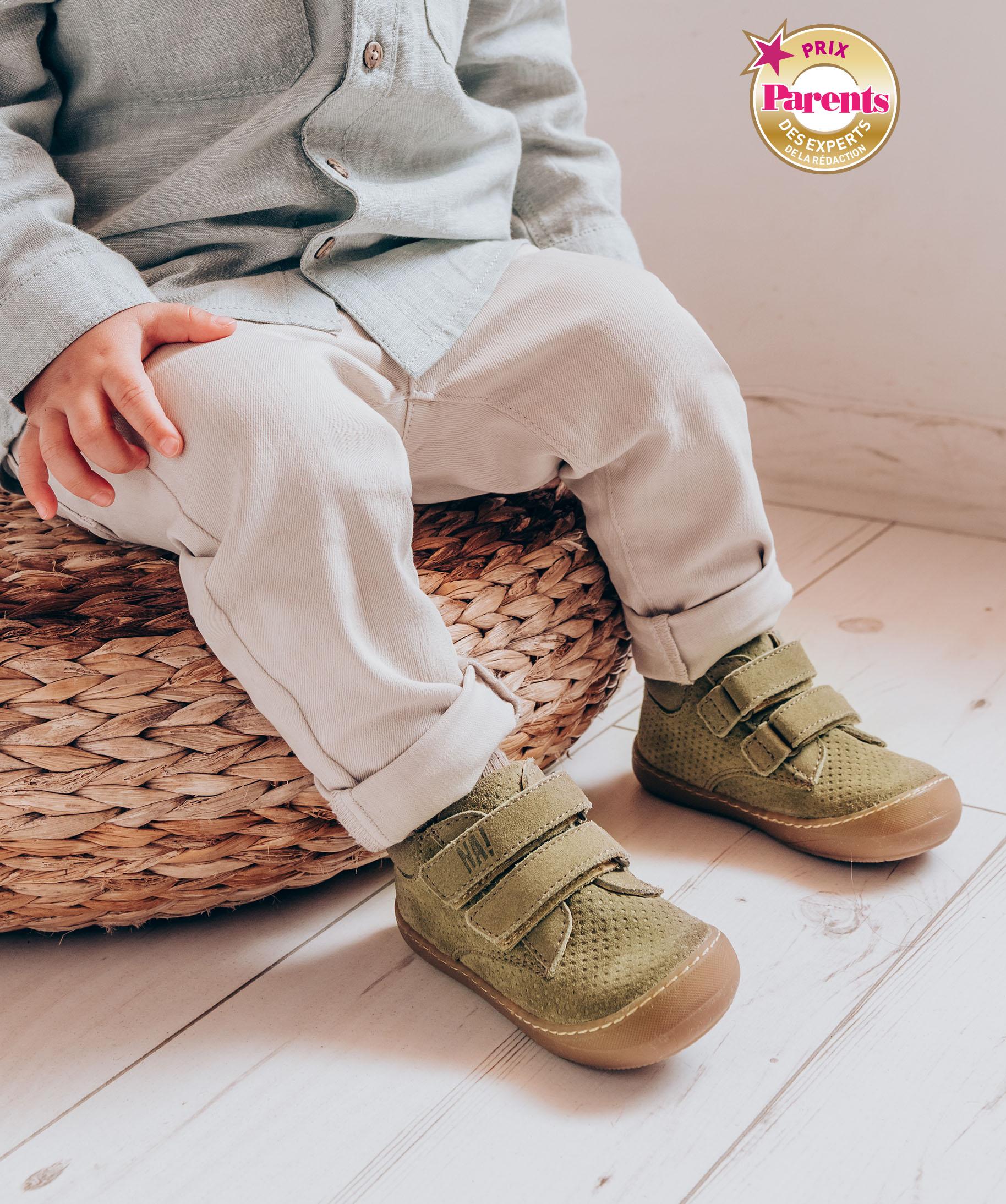 Chaussures premiers pas bébé garçon en cuir suédine uni ... vert | GEMO