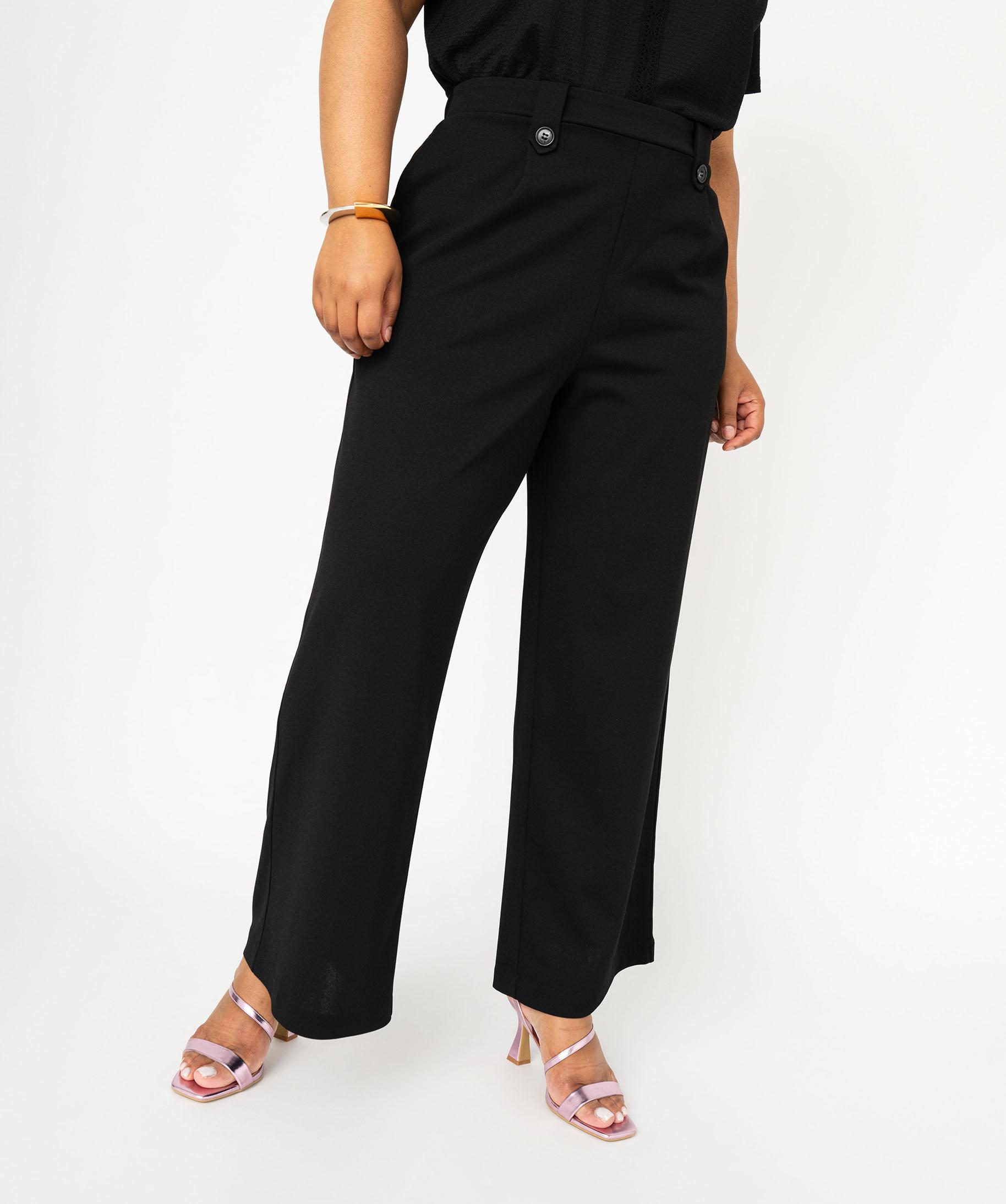Pantalon fluide coupe large femme grande taille noir | GEMO