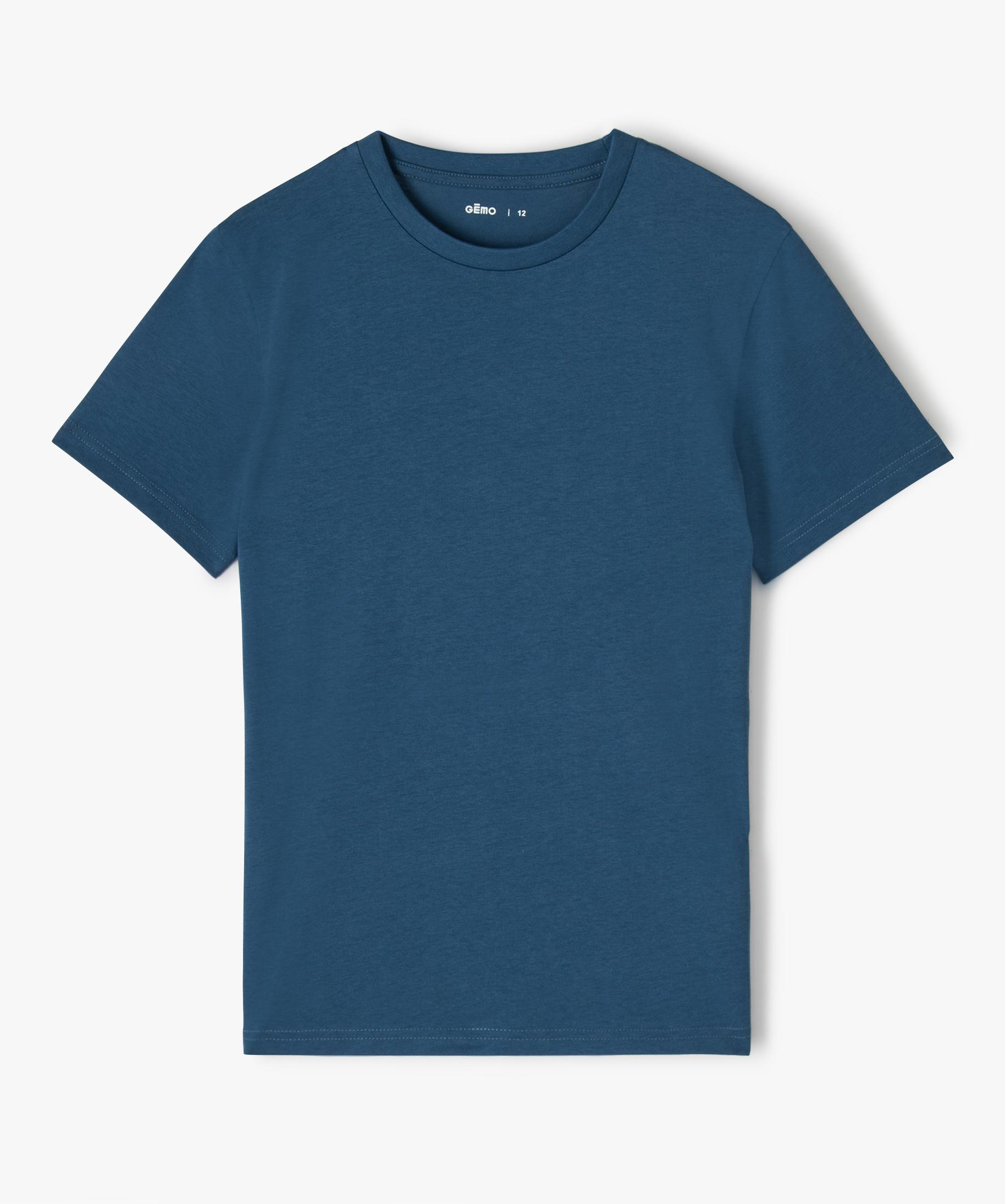 Tee-shirt à manches courtes uni garçon bleu | GEMO
