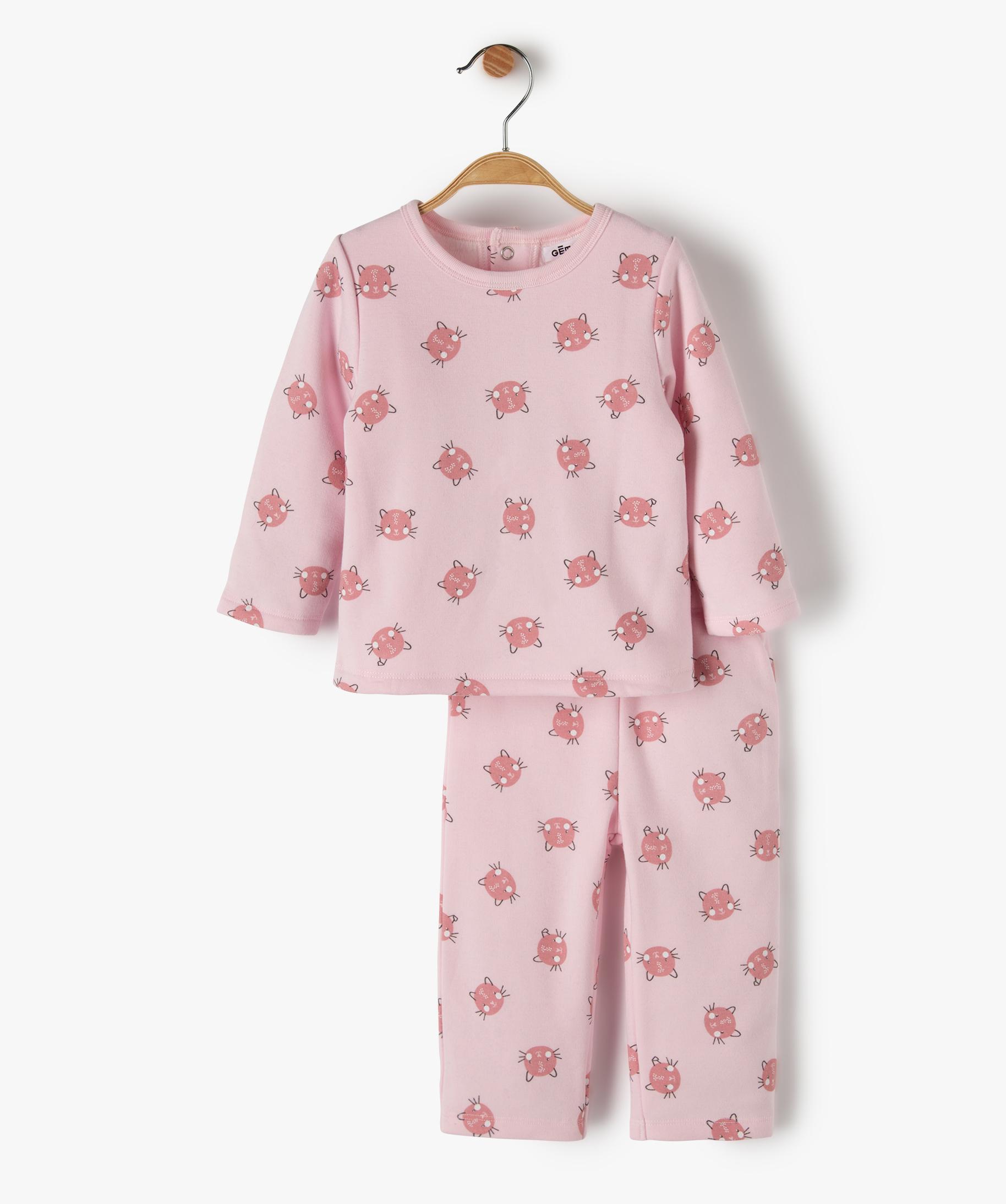 Pyjama bébé fille 2 pièces imprimé chats multicolore | GEMO