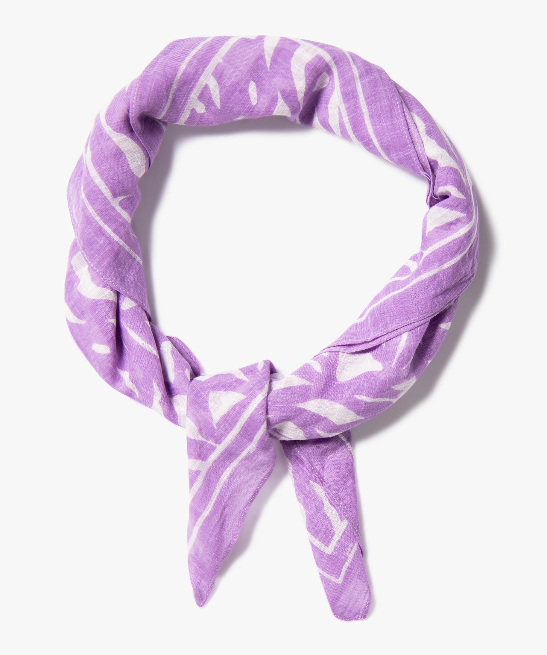 Foulard carré en coton femme 60x60 cm violet | GEMO