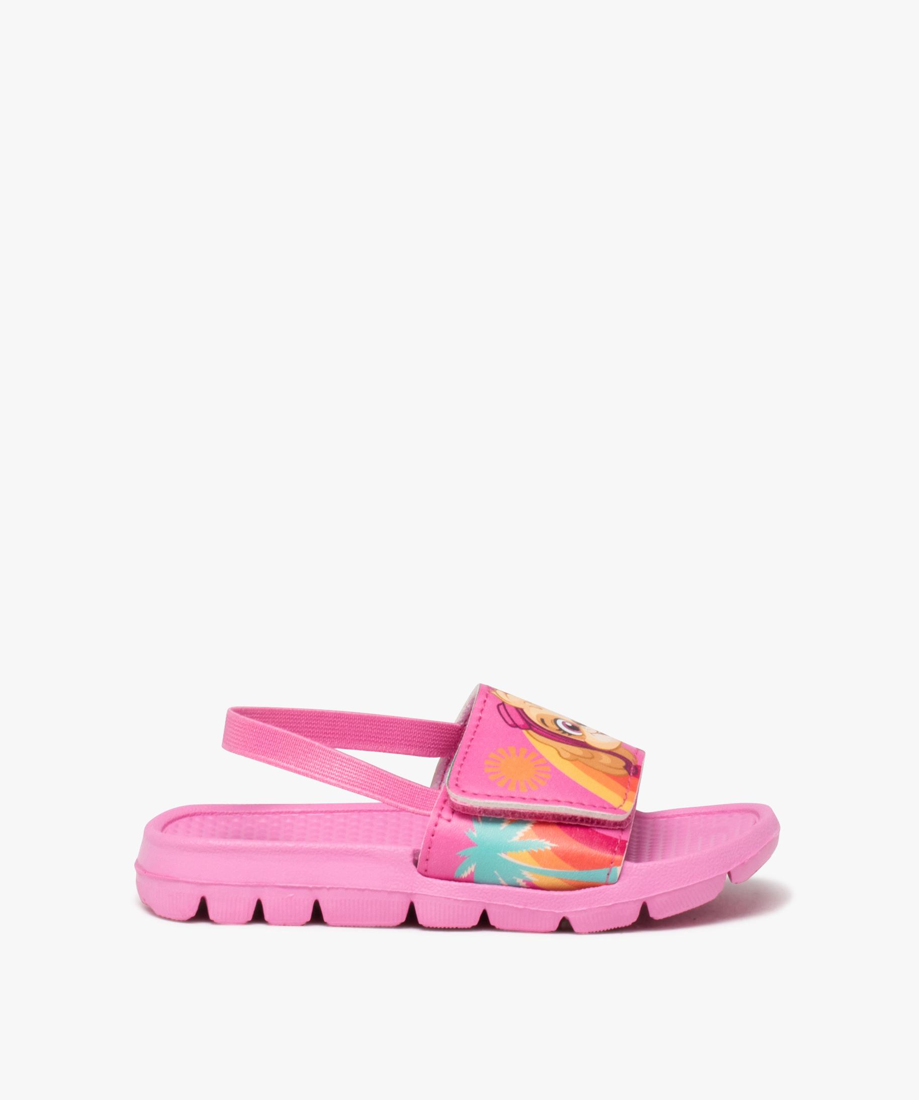 Mules de piscine fille à scratch et à bride élastique - P... rose | GEMO