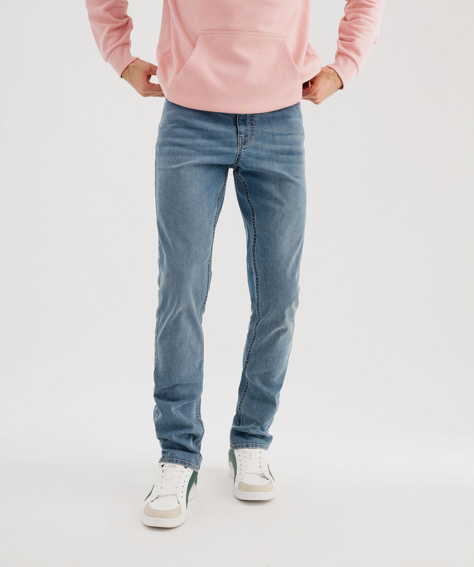Jean regular en denim stretch homme bleu clair | GEMO