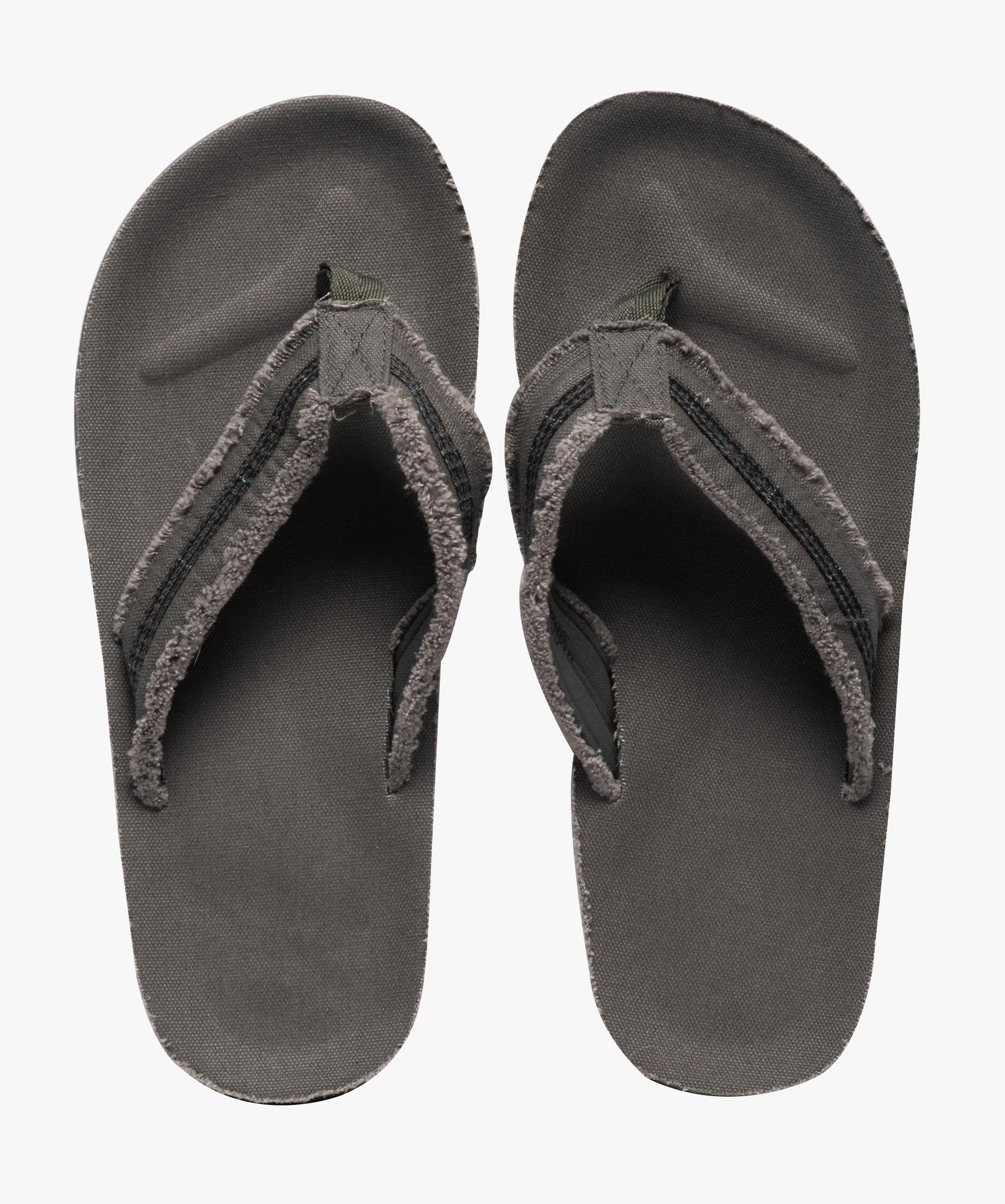 Tongs homme avec brides et semelle intérieure en toile gris | GEMO