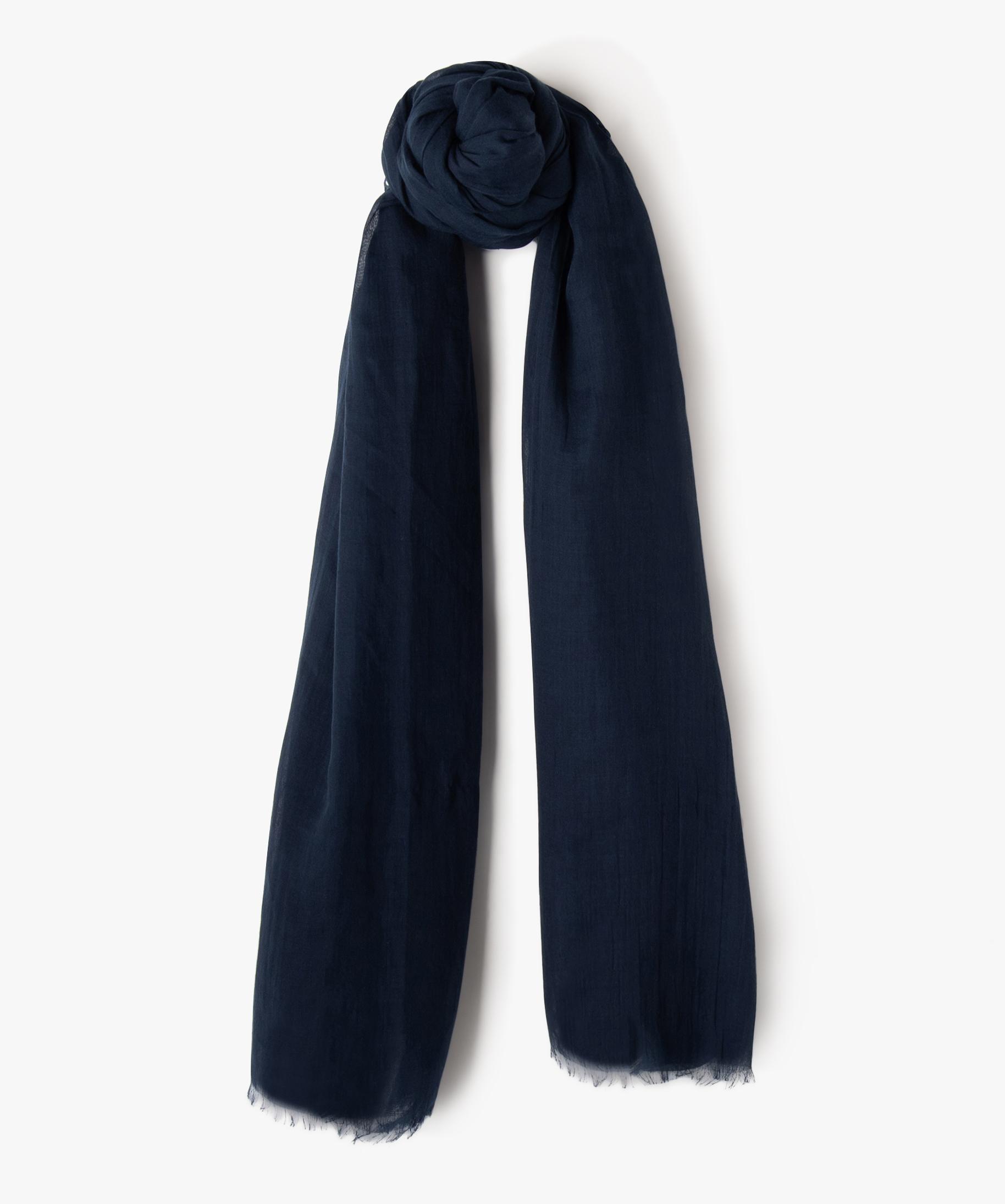 Foulard extra fin en polyester recyclé uni femme navy | GEMO