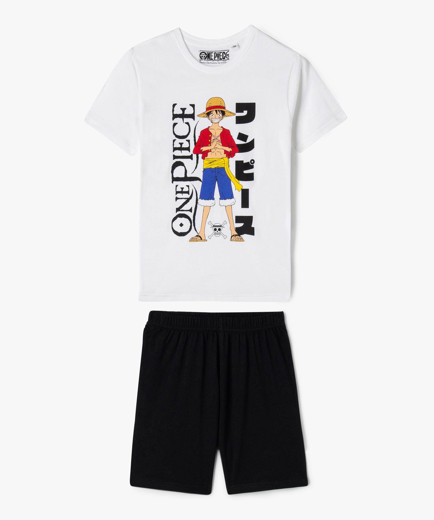 Pyjashort avec motif manga garçon - One Piece blanc | GEMO