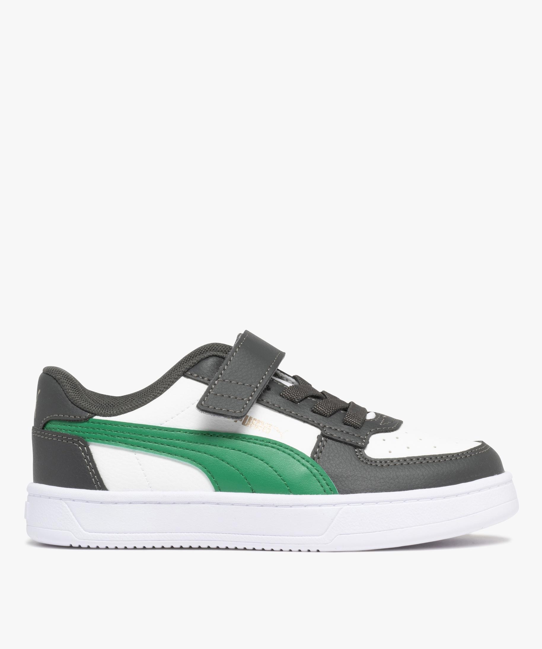 Baskets tricolores fermeture scratch garçon - Puma blanc | GEMO