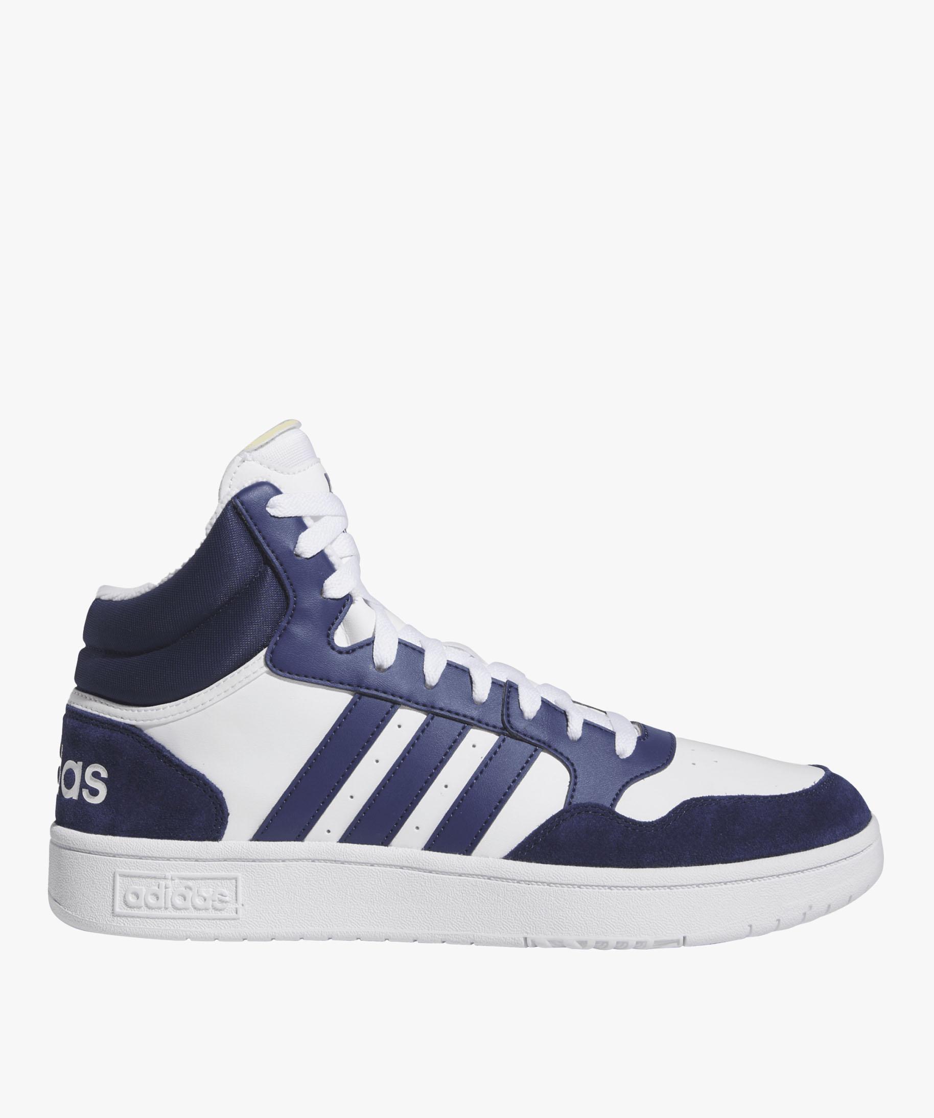 Baskets homme mid-cut Hoops à lacets - Adidas blanc | GEMO