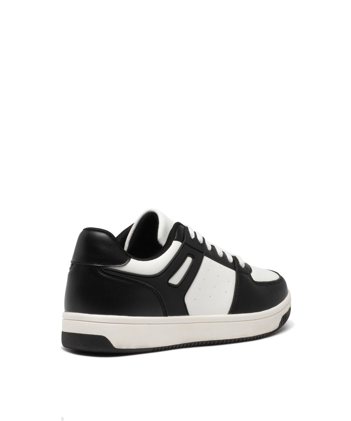 Baskets homme bicolores à lacets style rétro blanc | GEMO