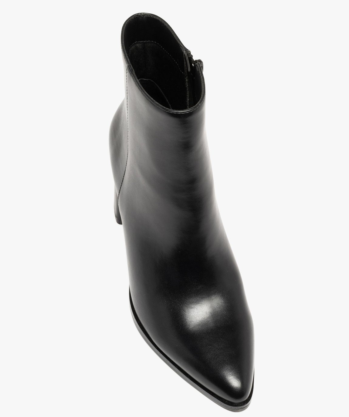 Boots femme à talon et bout pointu avec zip noir | GEMO