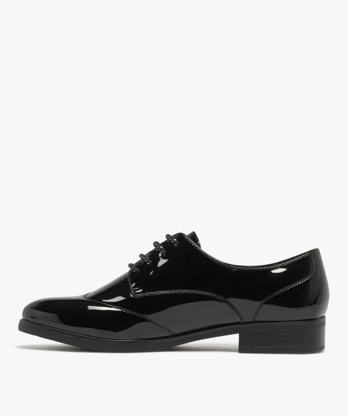 Derbies à talon plat avec bout fantaisie femme - Valentina ... noir | GEMO