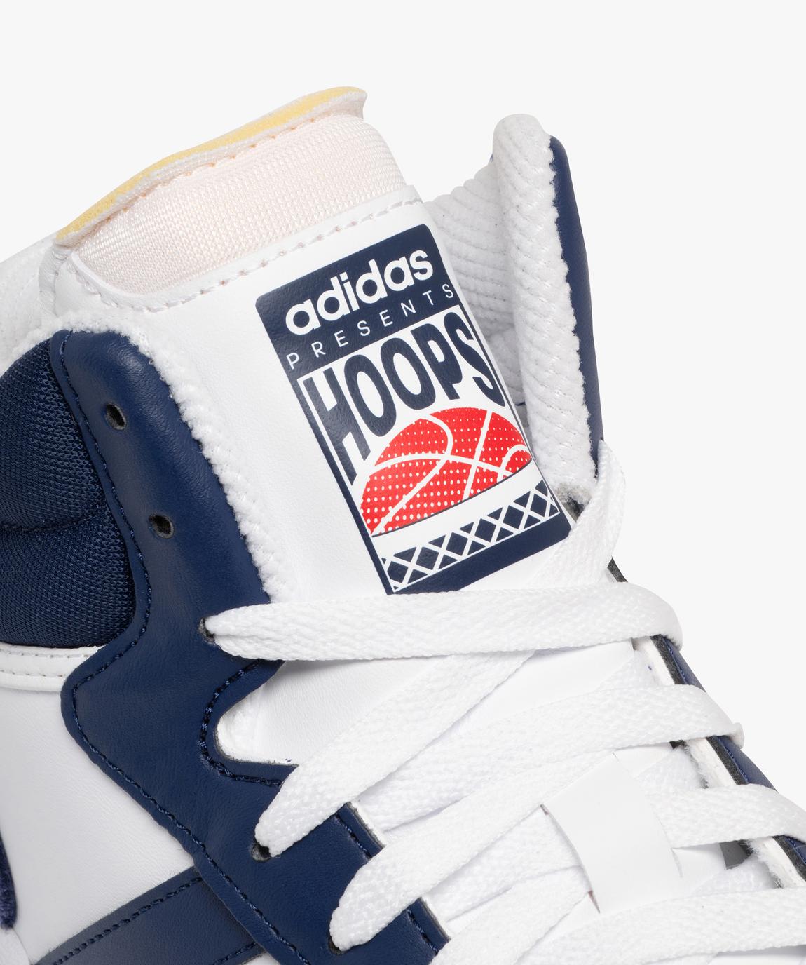 Baskets homme mid-cut Hoops à lacets - Adidas blanc | GEMO