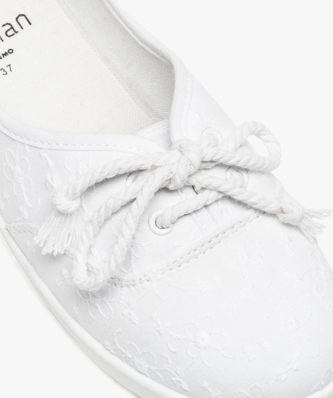 Ballerines en toile avec lacets cordelette femme - Valentina... blanc ...