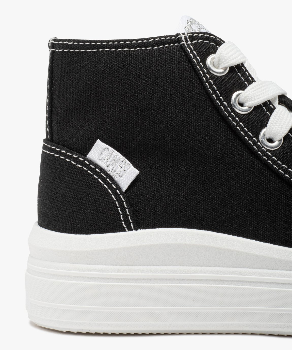 Baskets en toile montantes à semelle épaisse fille - Camps... noir | GEMO