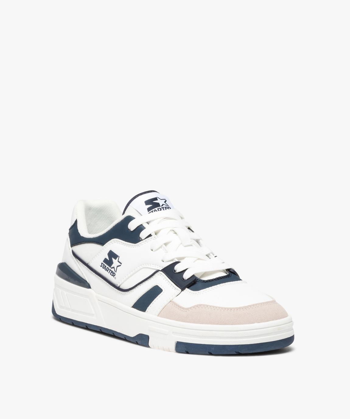 Baskets homme avec détails colorés à lacets - Starter blanc | GEMO